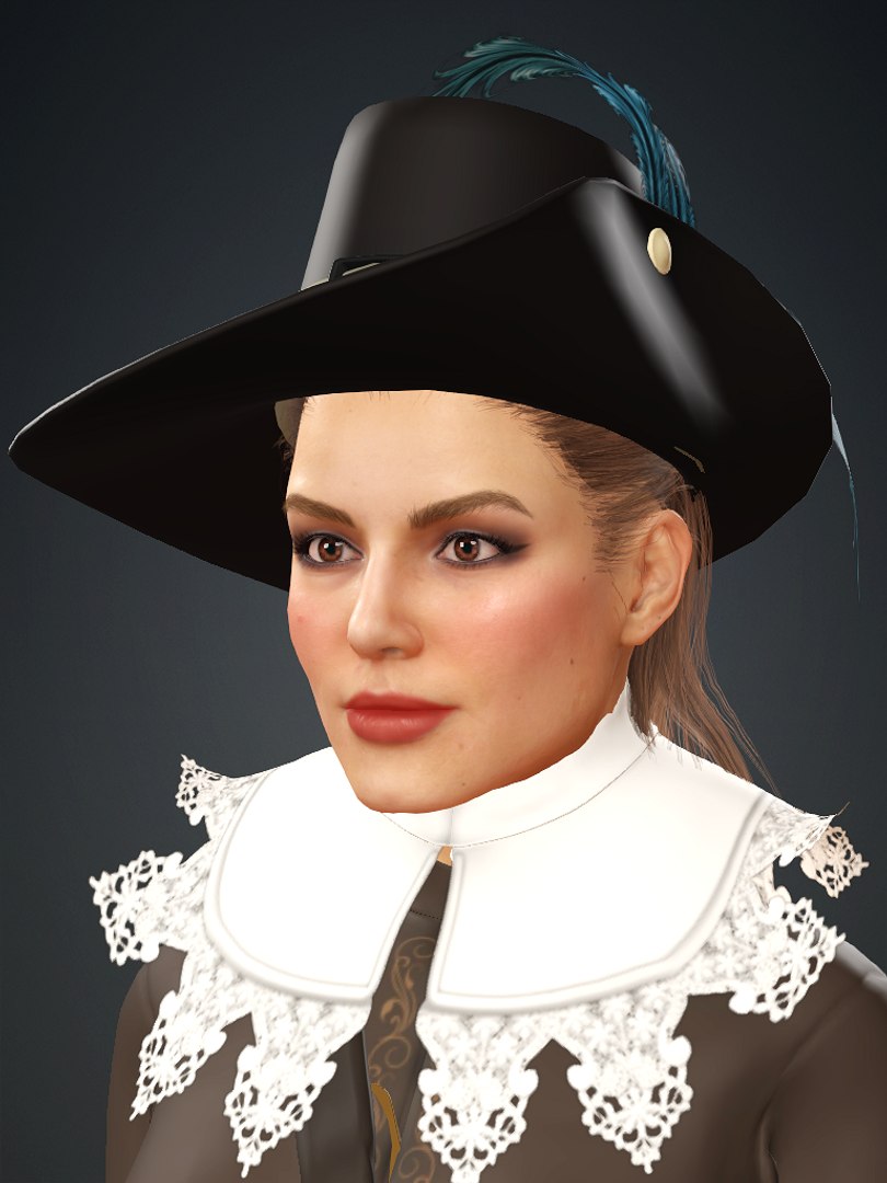 3D Model Realistic Rigged Western Warrior Girl Character 3D Model ...