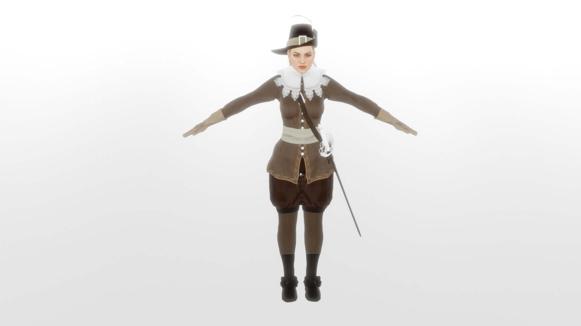 3D model Realistic Rigged Western Warrior Girl Character 3D Model ...