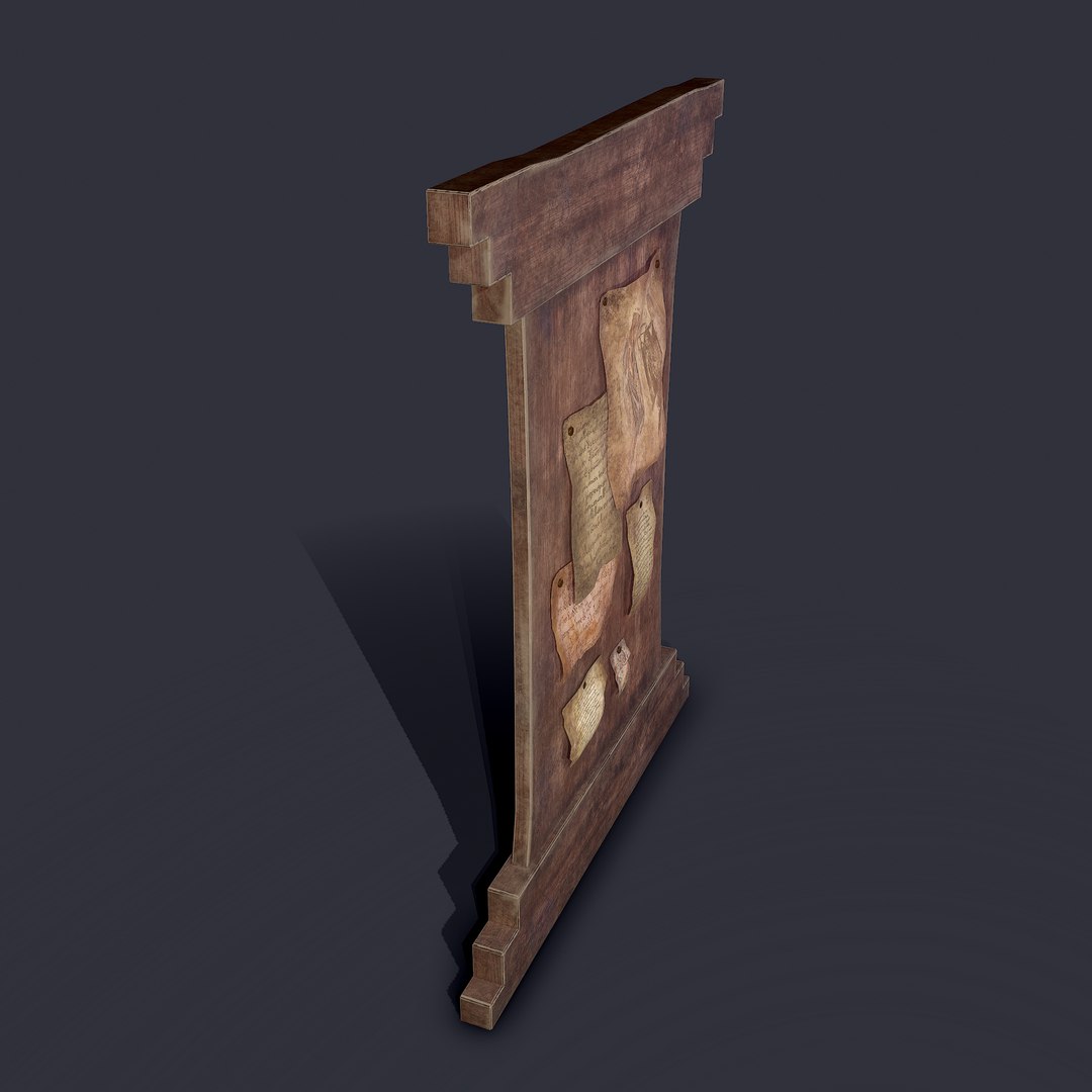 Worn medieval notice board 3D model - TurboSquid 1443368