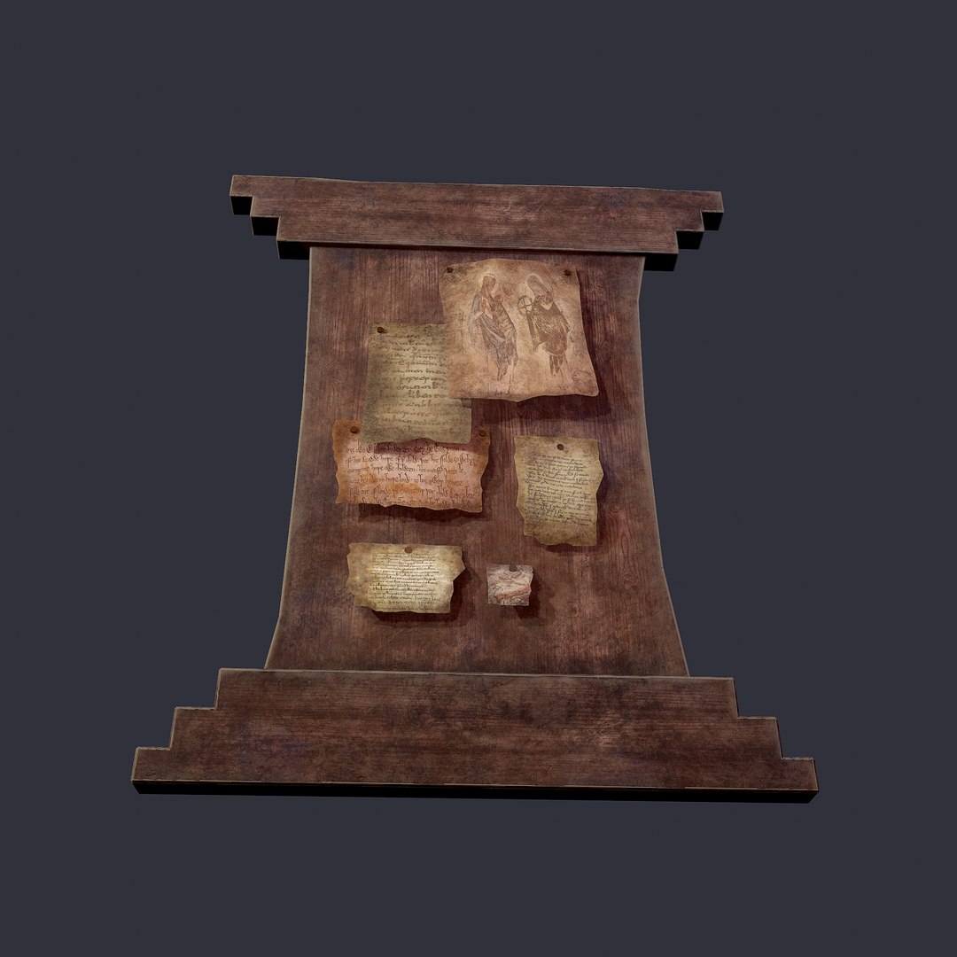 Worn medieval notice board 3D model - TurboSquid 1443368