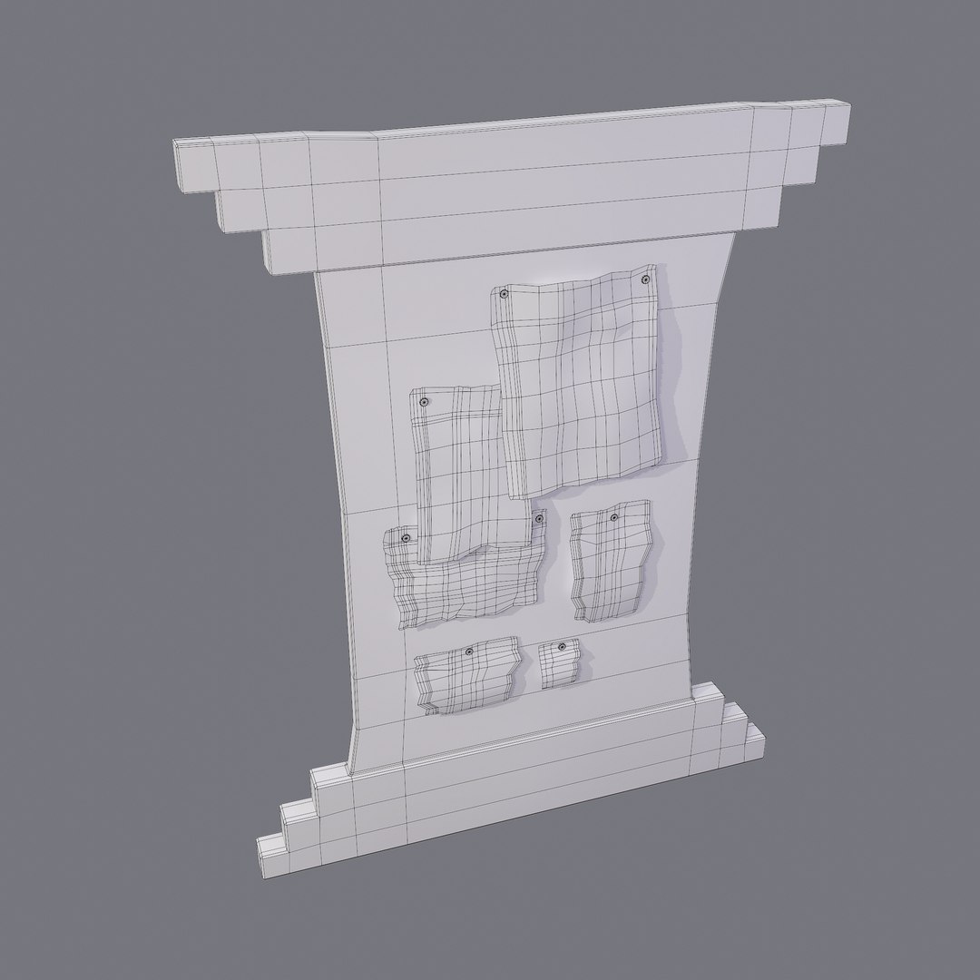 Worn medieval notice board 3D model - TurboSquid 1443368