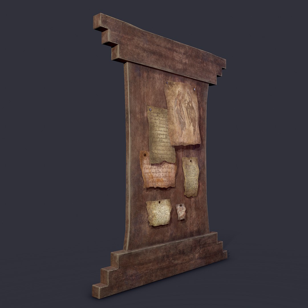 Worn medieval notice board 3D model - TurboSquid 1443368