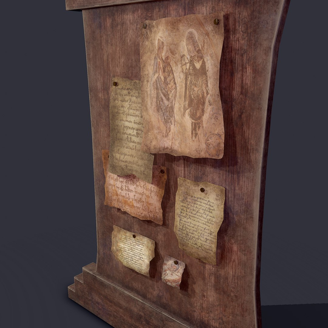 Worn medieval notice board 3D model - TurboSquid 1443368