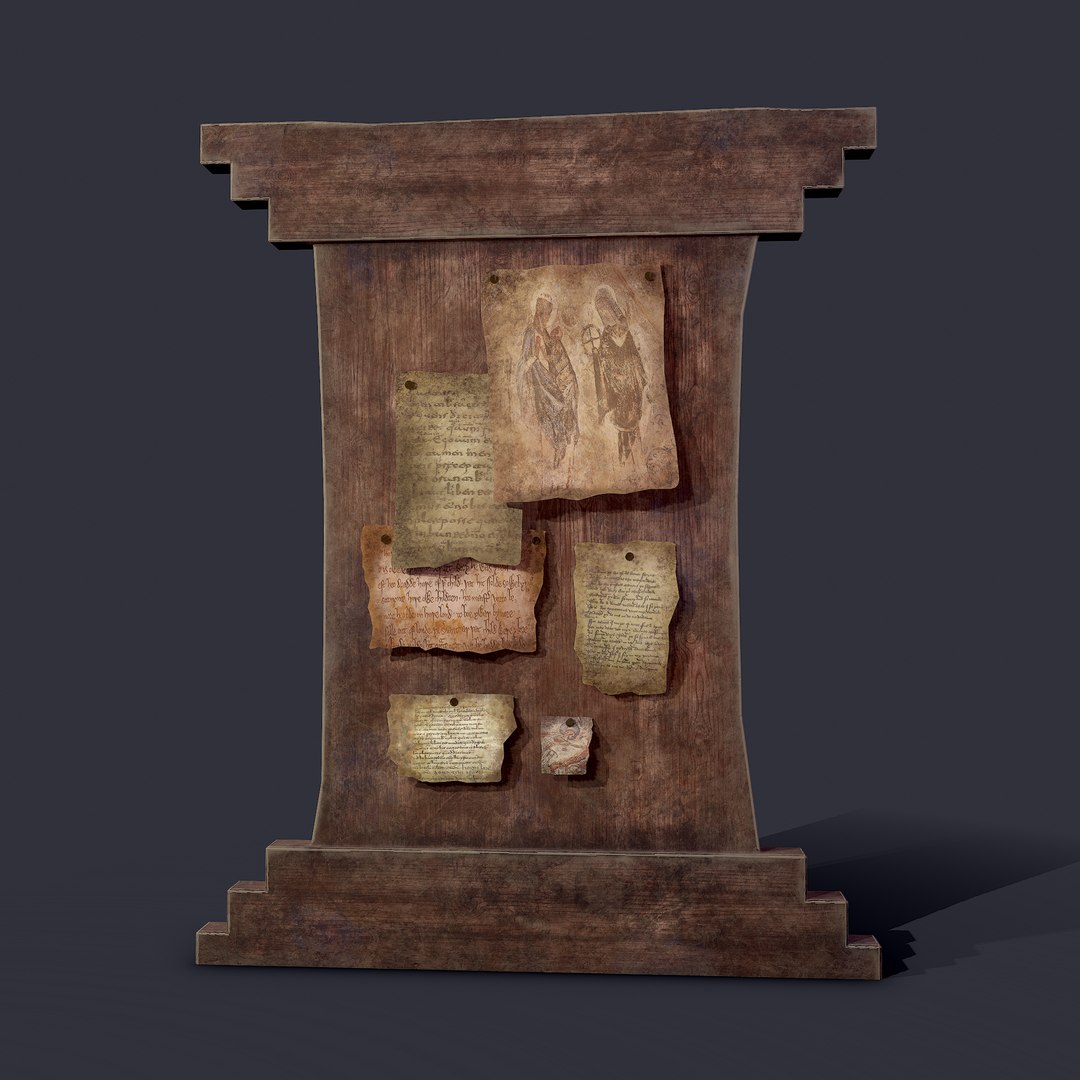 Worn Medieval Notice Board 3D Model - TurboSquid 1443368