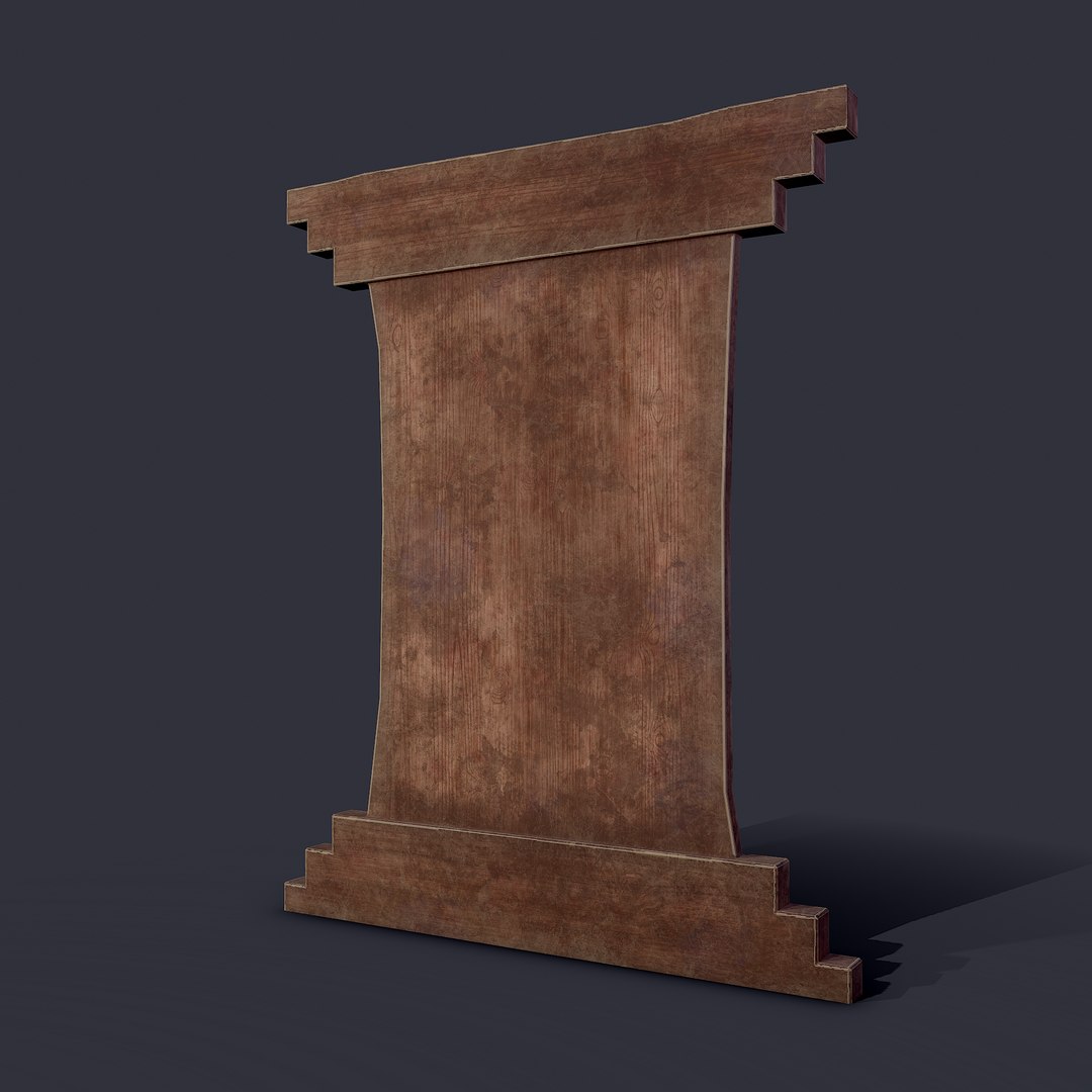 Worn medieval notice board 3D model - TurboSquid 1443368