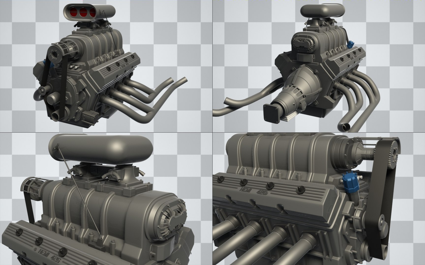 Car Engine 3d Model