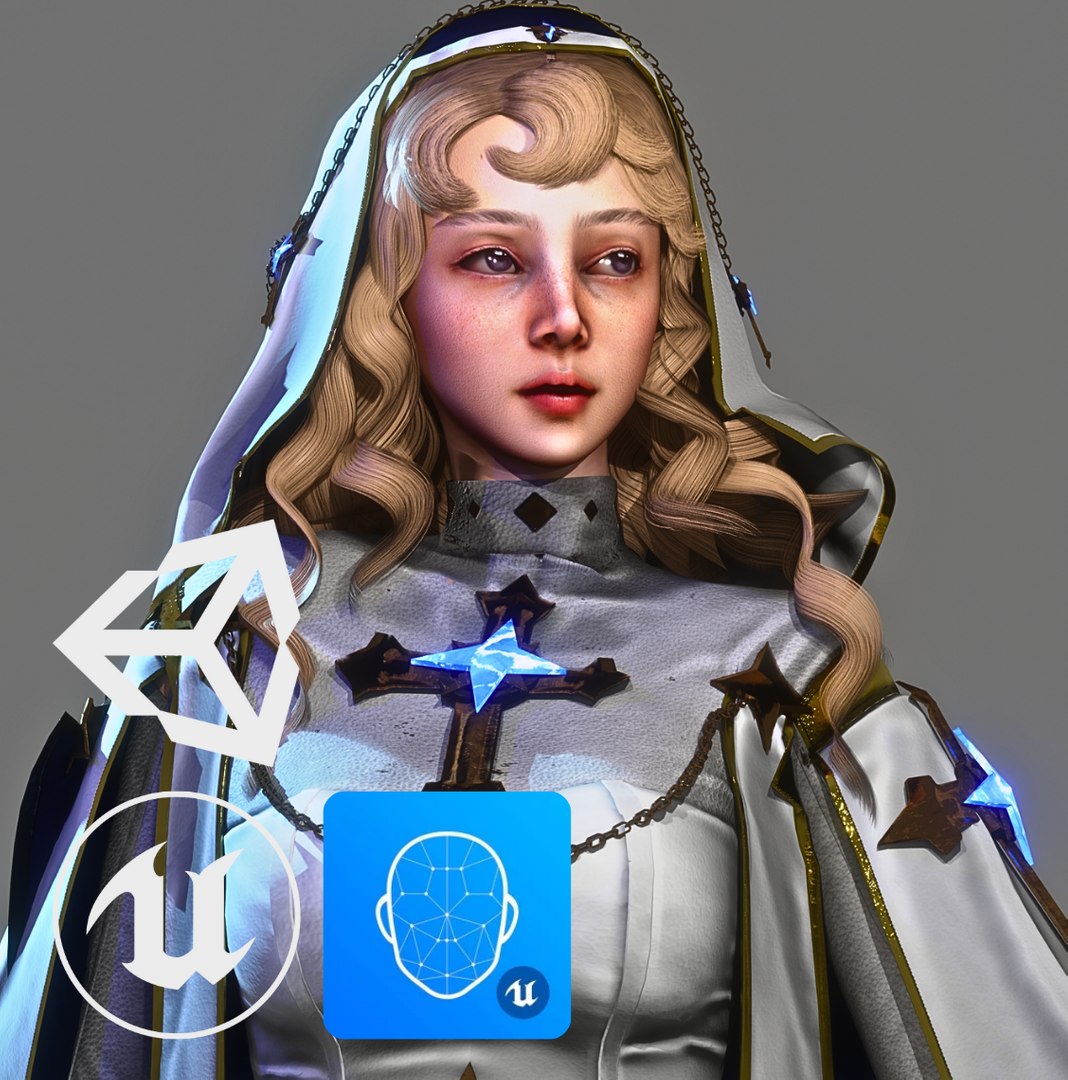 White Priest - GameReady 3D Model - TurboSquid 2253240
