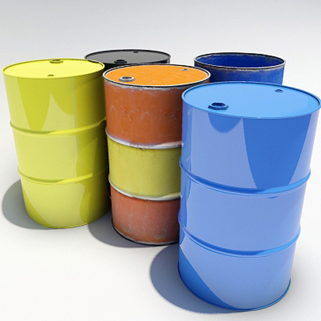3d Oil Barrels Model