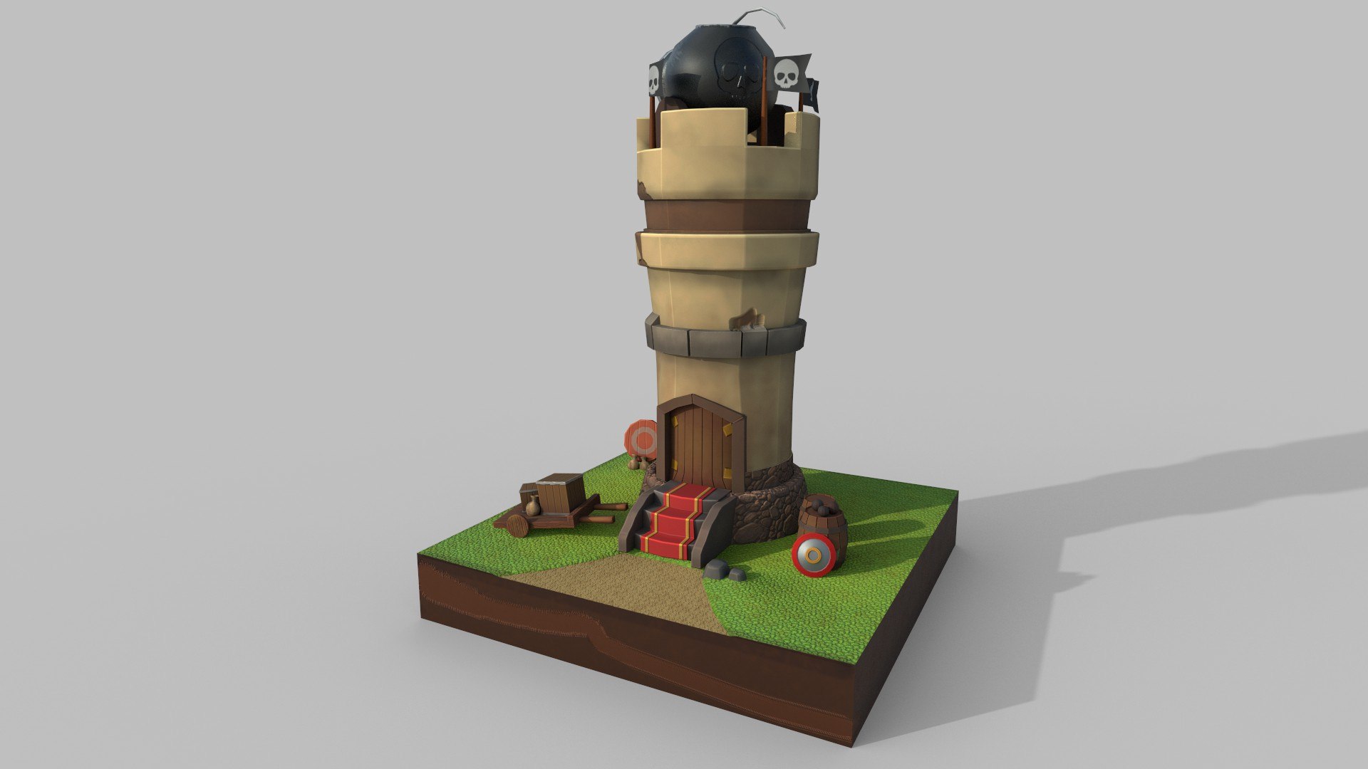 3D Model Stylized Tower - TurboSquid 1835270