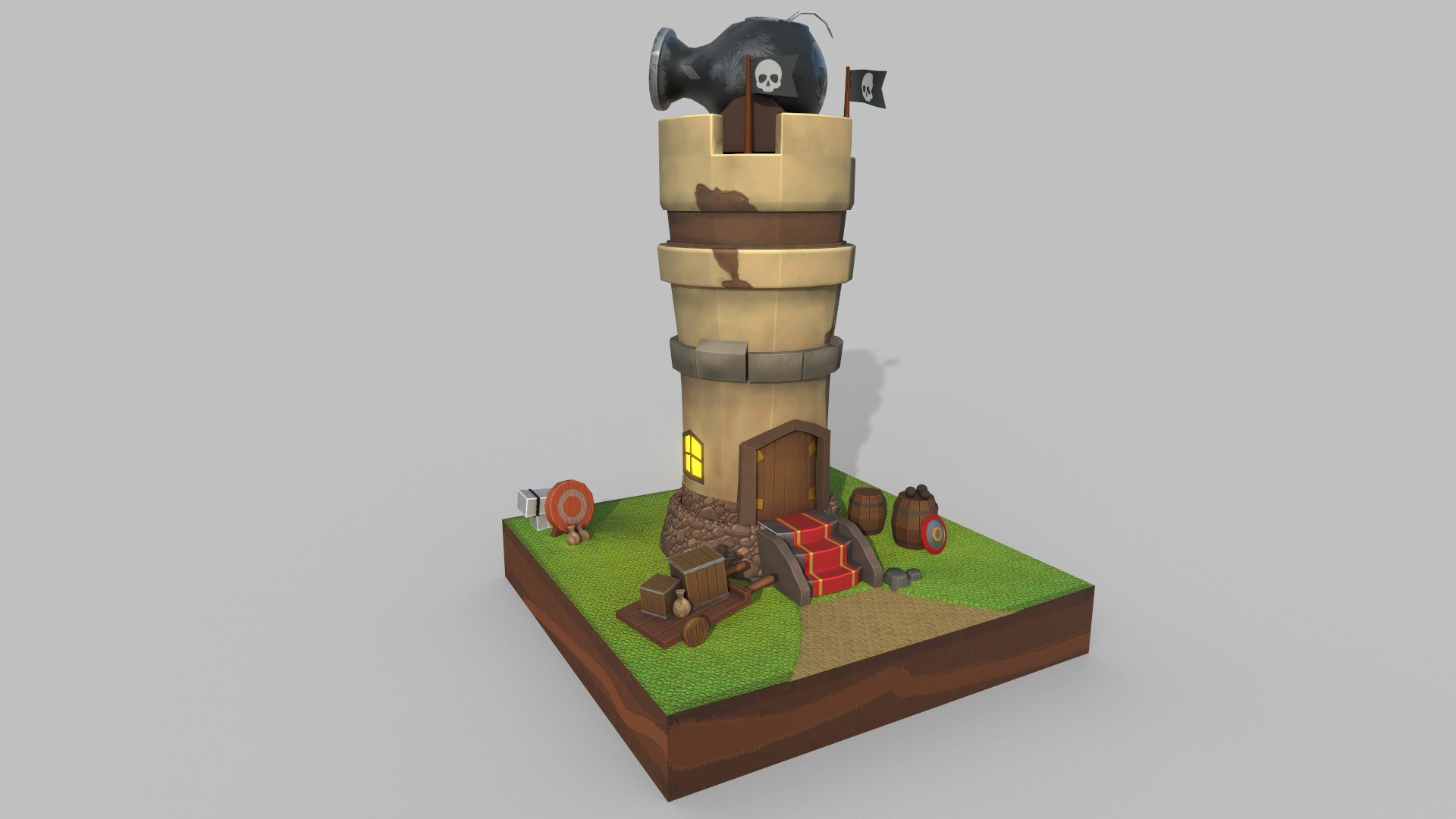 3D Model Stylized Tower - TurboSquid 1835270