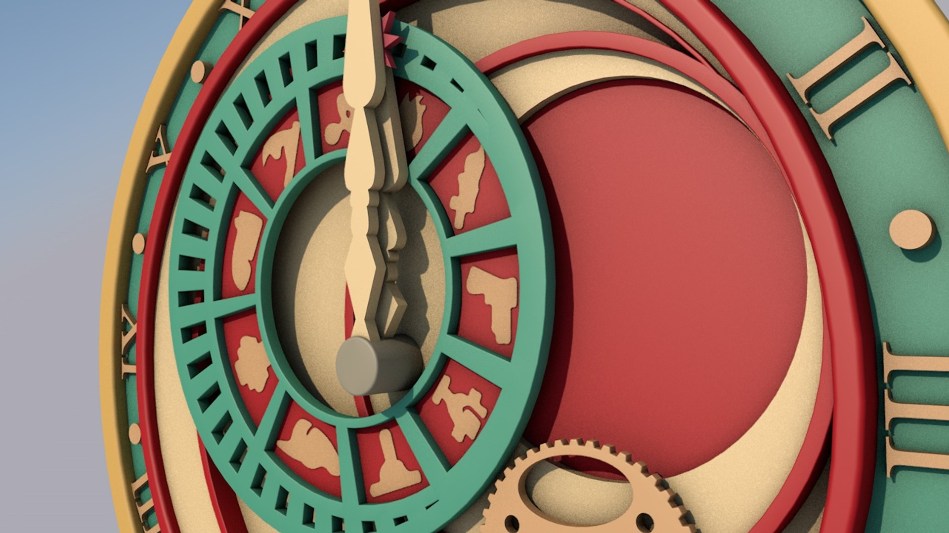 Kamen Cronus Clock 3D Model - TurboSquid 1295636