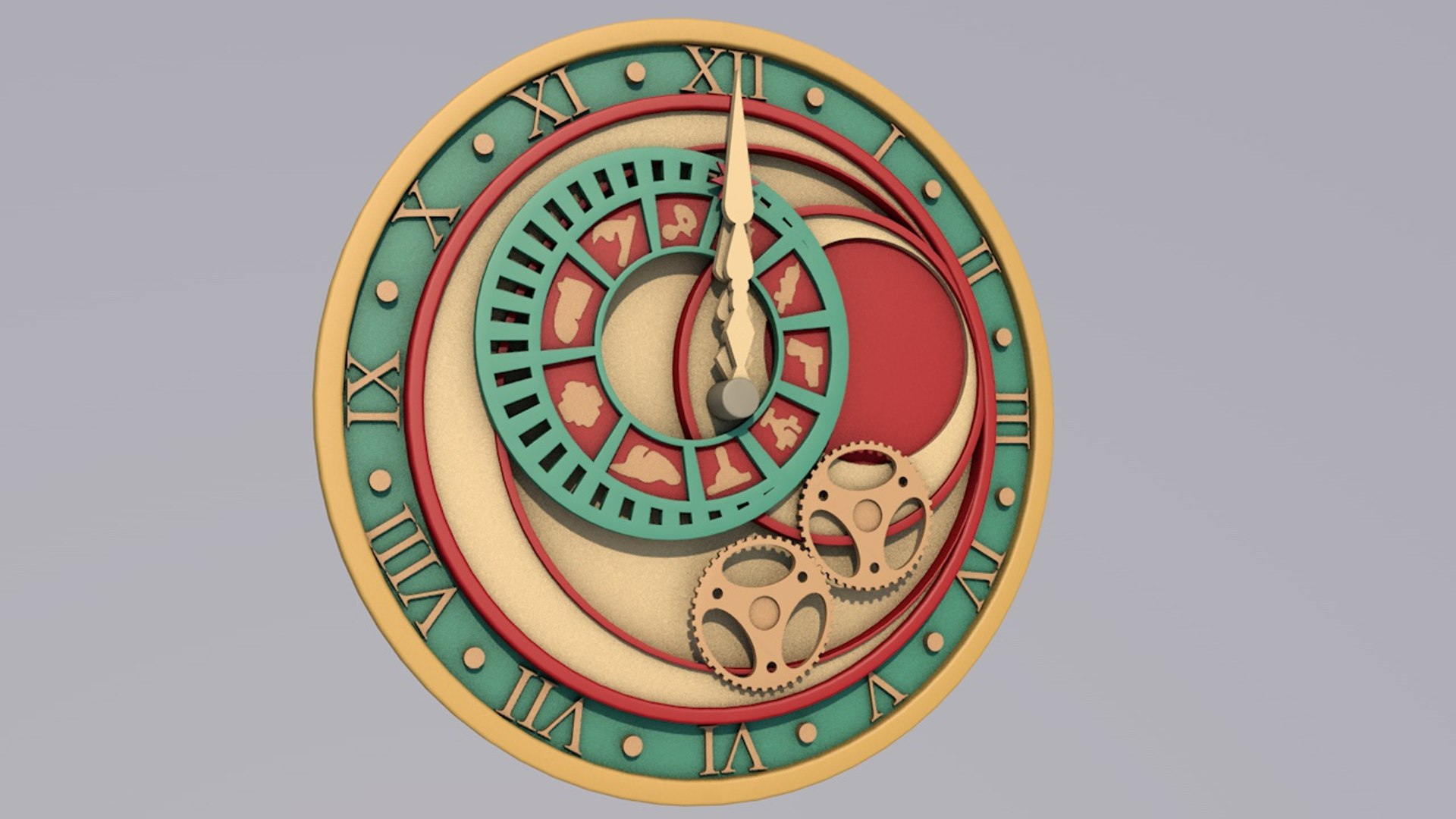 Kamen Cronus Clock 3D Model - TurboSquid 1295636