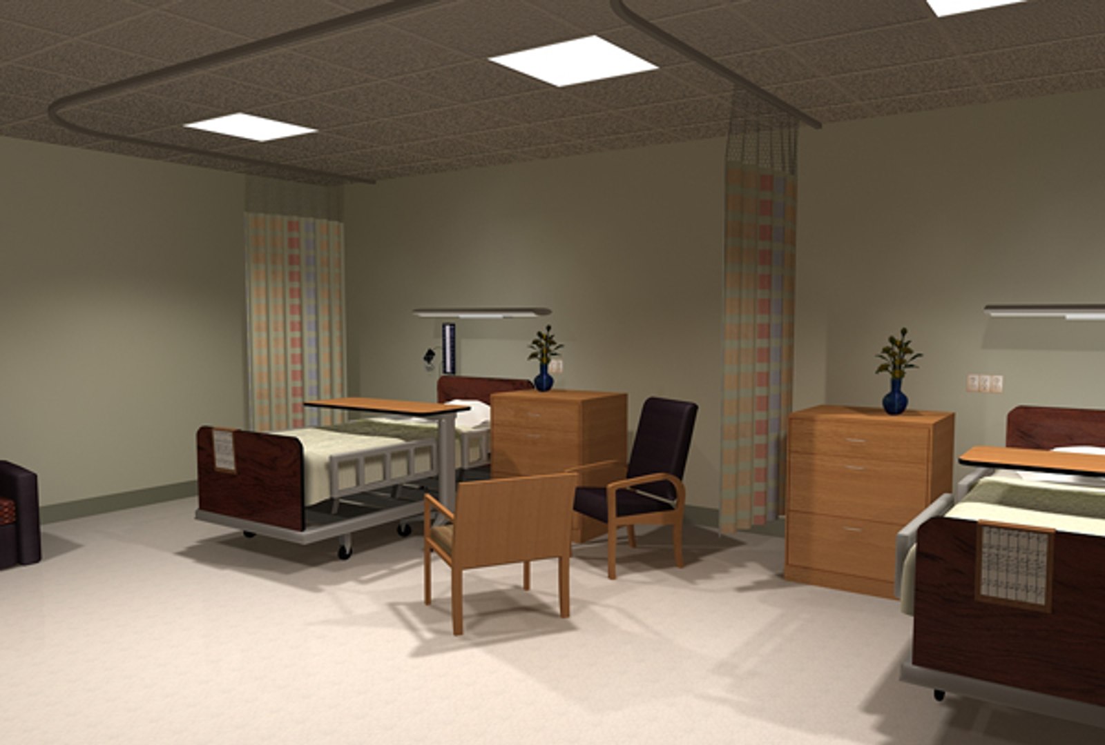 Hospital Room 3d Model