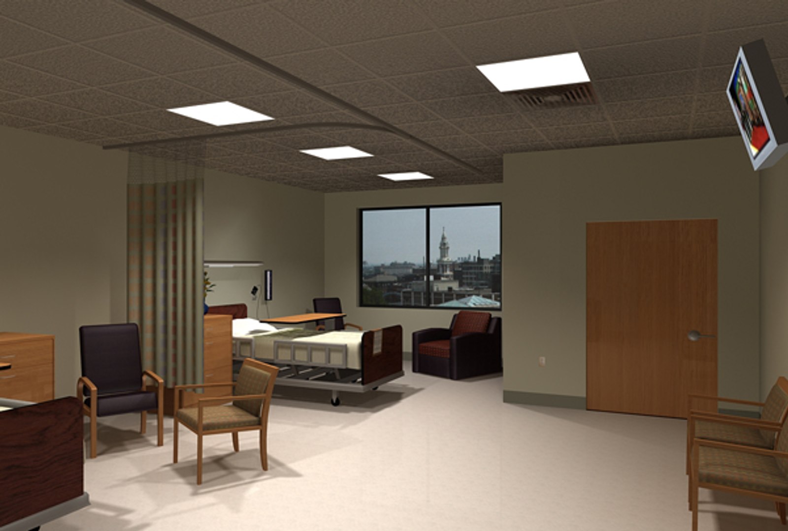 Hospital Room 3d Model
