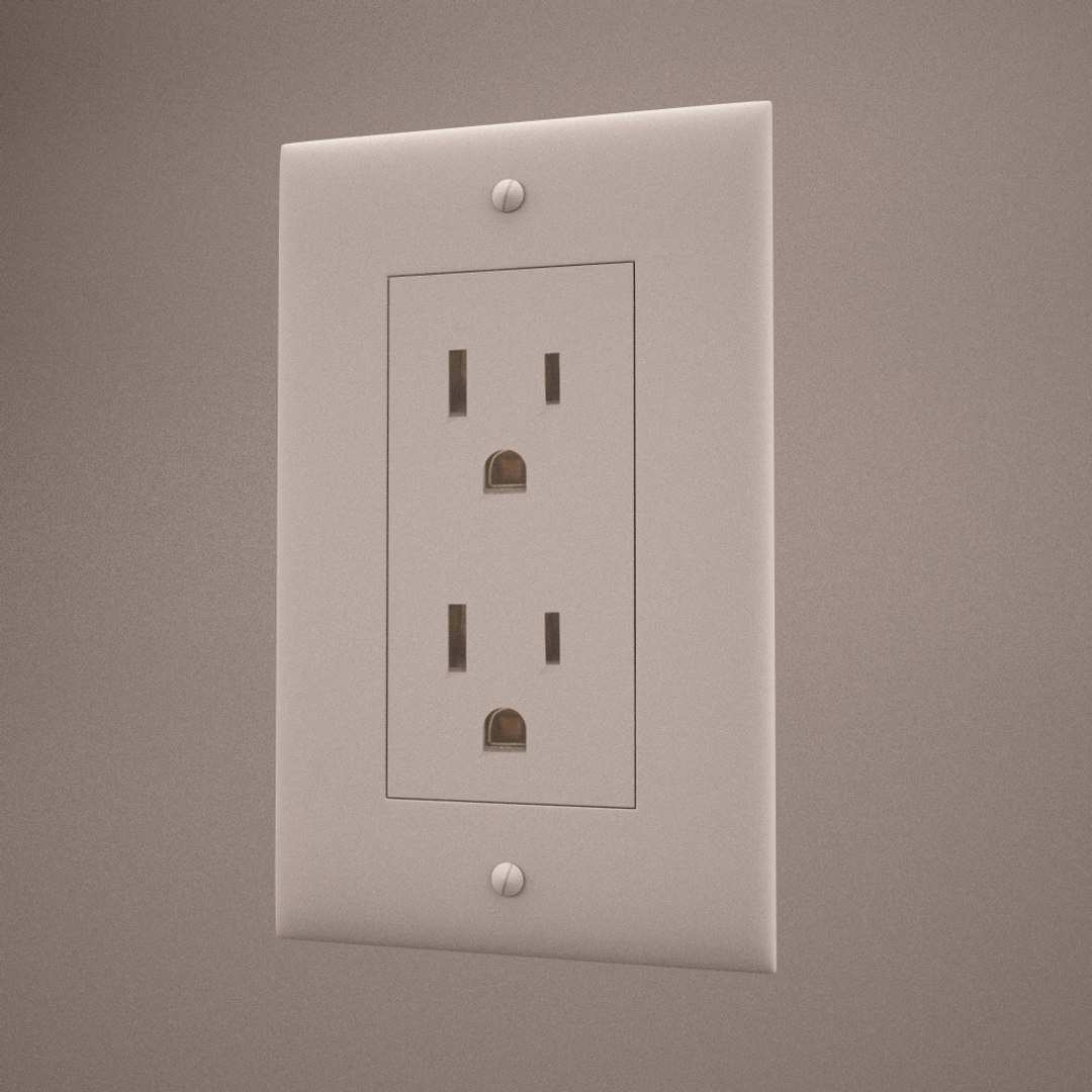 3d Single Electrical Outlet