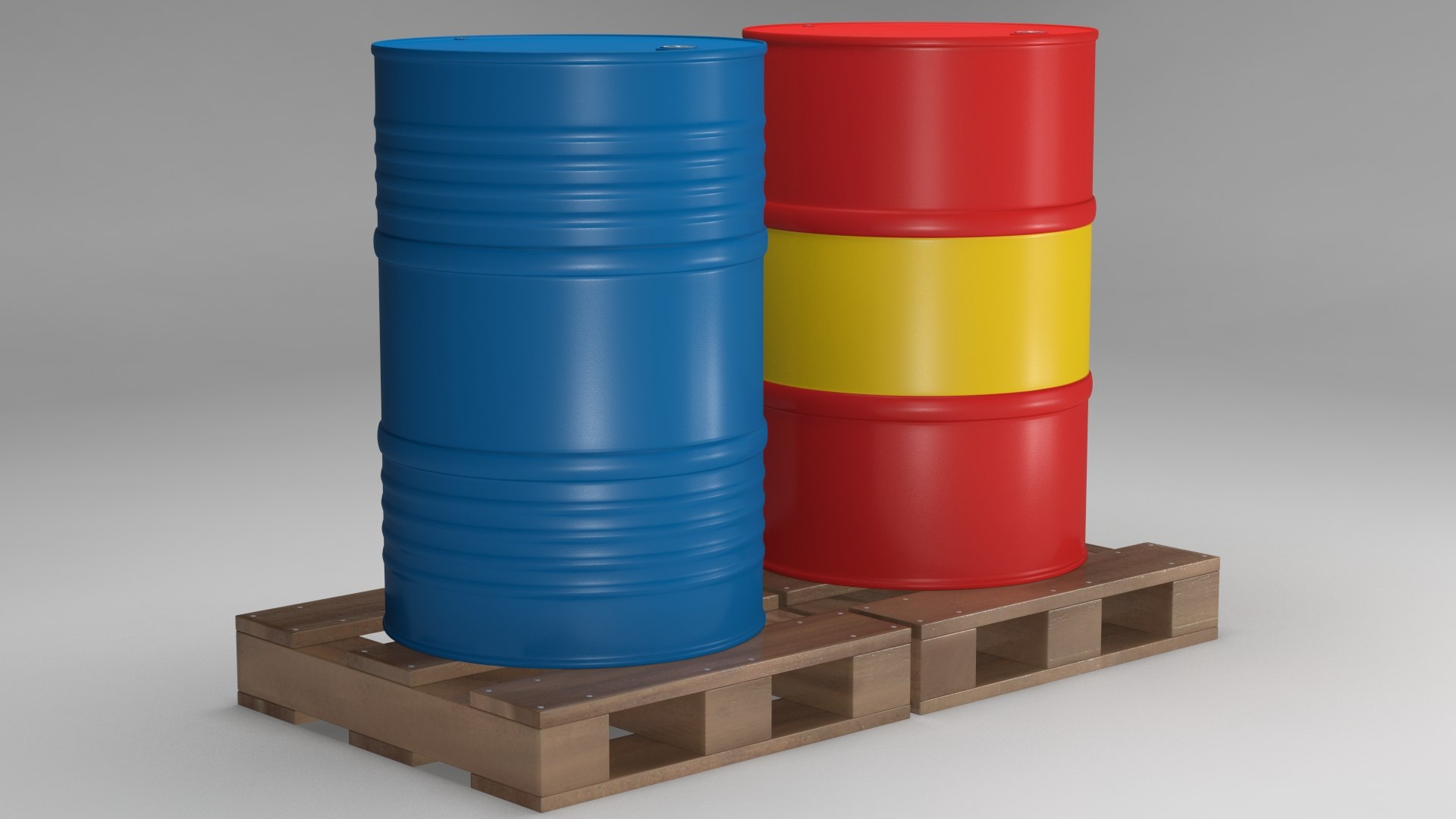 Metal Barrels Pallets 3D Model - TurboSquid 1619312