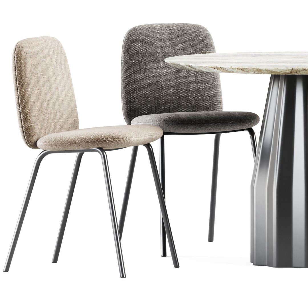 3D model Burin Table by Viccarbe and Leda Chair by Miniforms ...