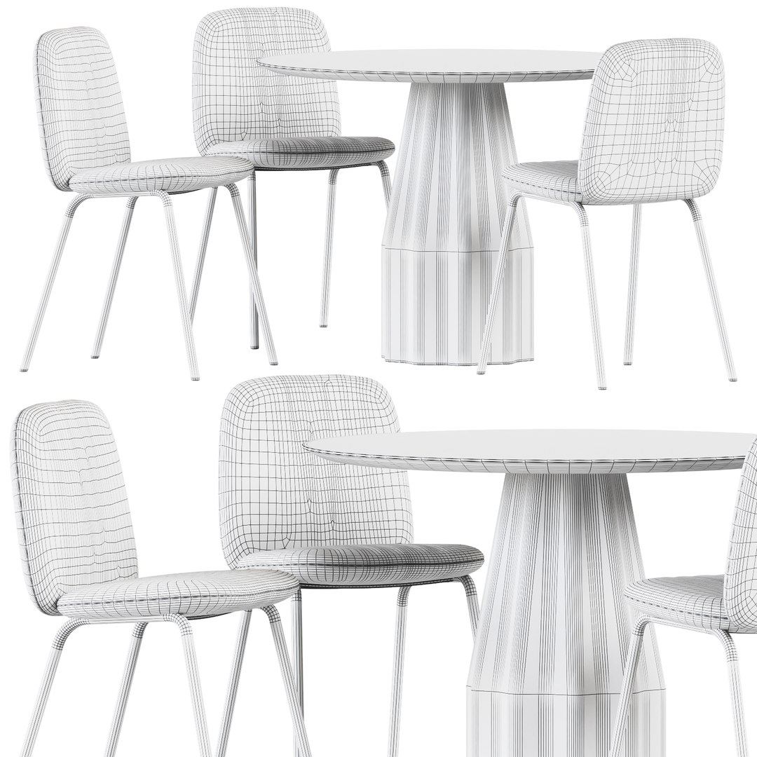 3D model Burin Table by Viccarbe and Leda Chair by Miniforms ...