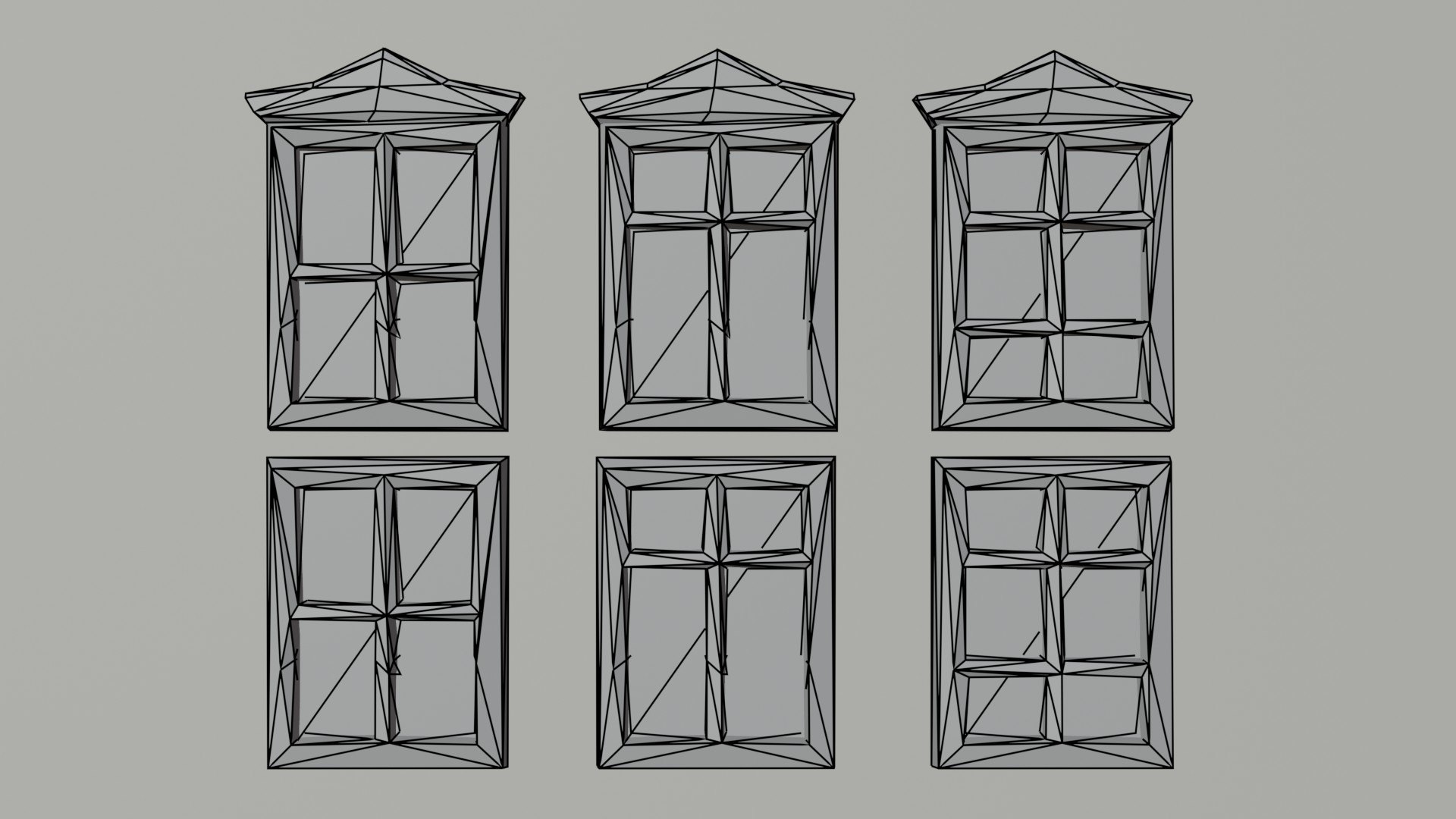 3D Model Low-poly Cartoon Fantasy Polygonal Village Windows ...