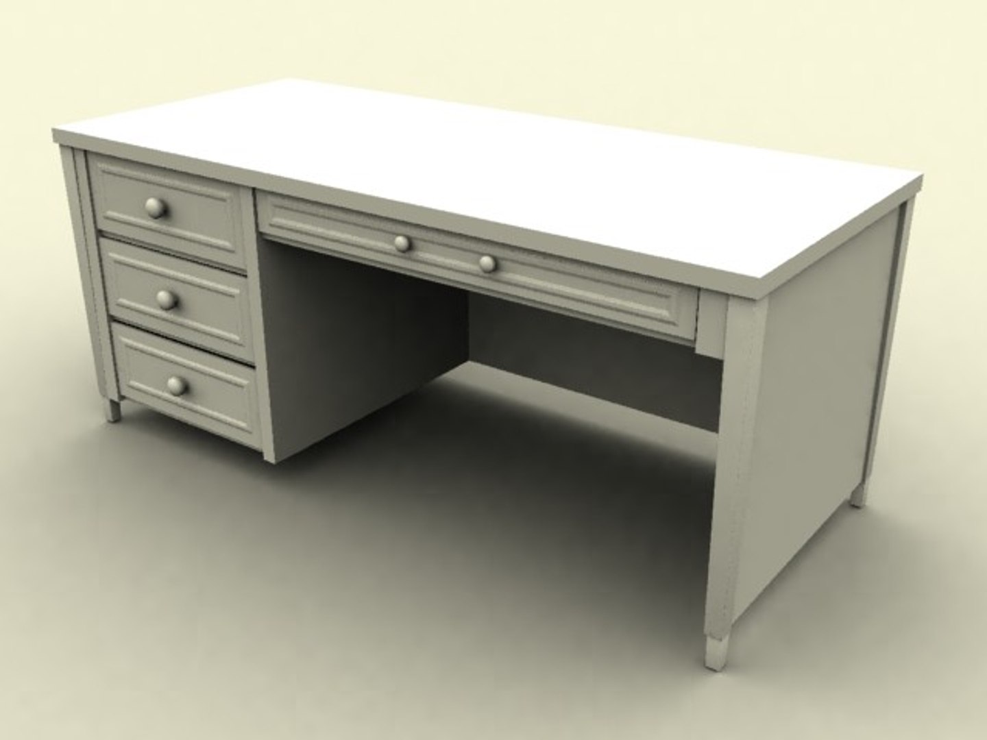 3d wooden desk model