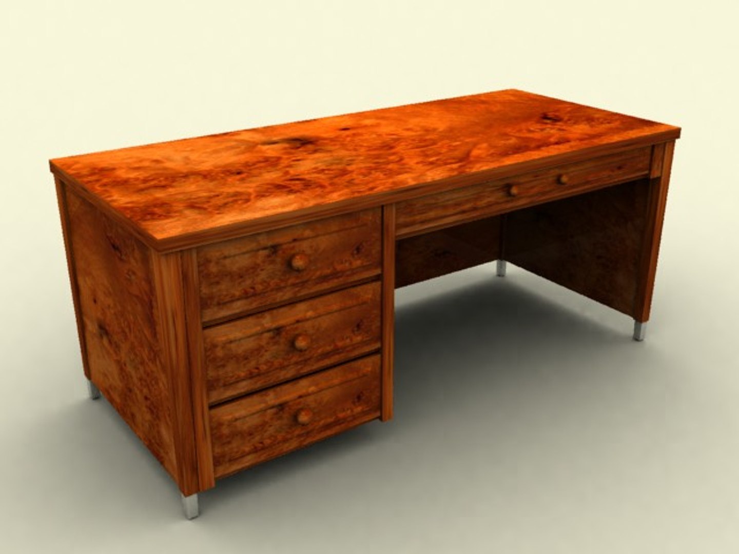 3d wooden desk model