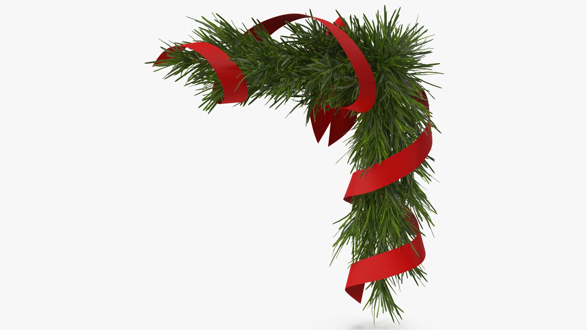 3D Christmas Corner Decoration With Red Bow And Ribbon - TurboSquid 1799067