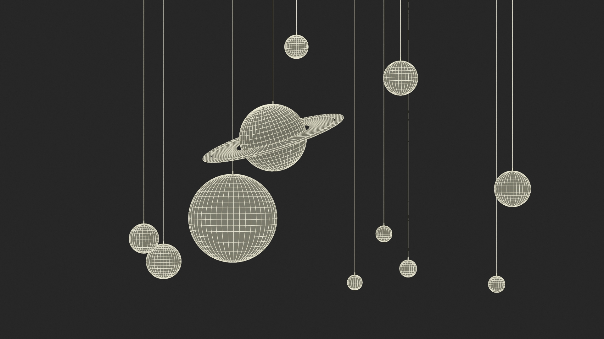 Solar System Model Hanging 3D Solar System Mobile Hanging Planets