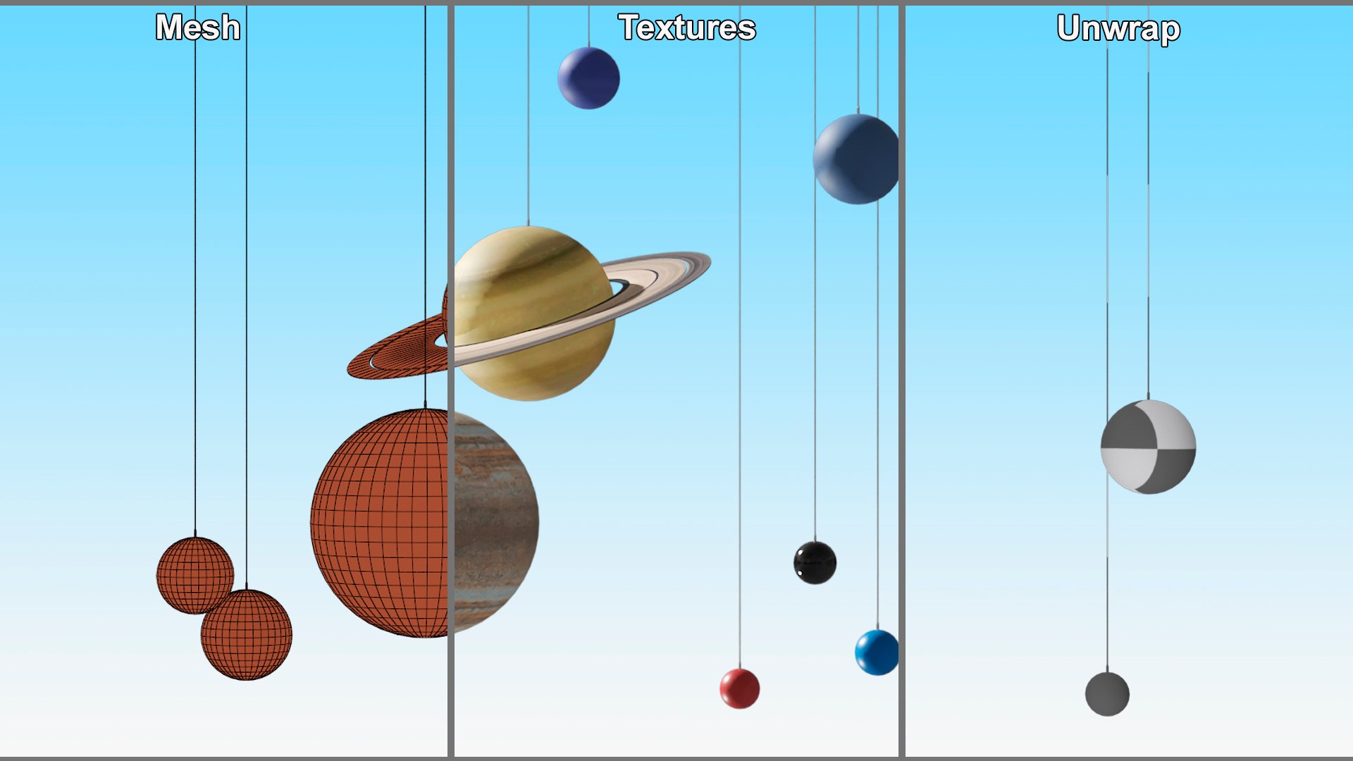 3D Hanging Solar System Model - TurboSquid 2330661