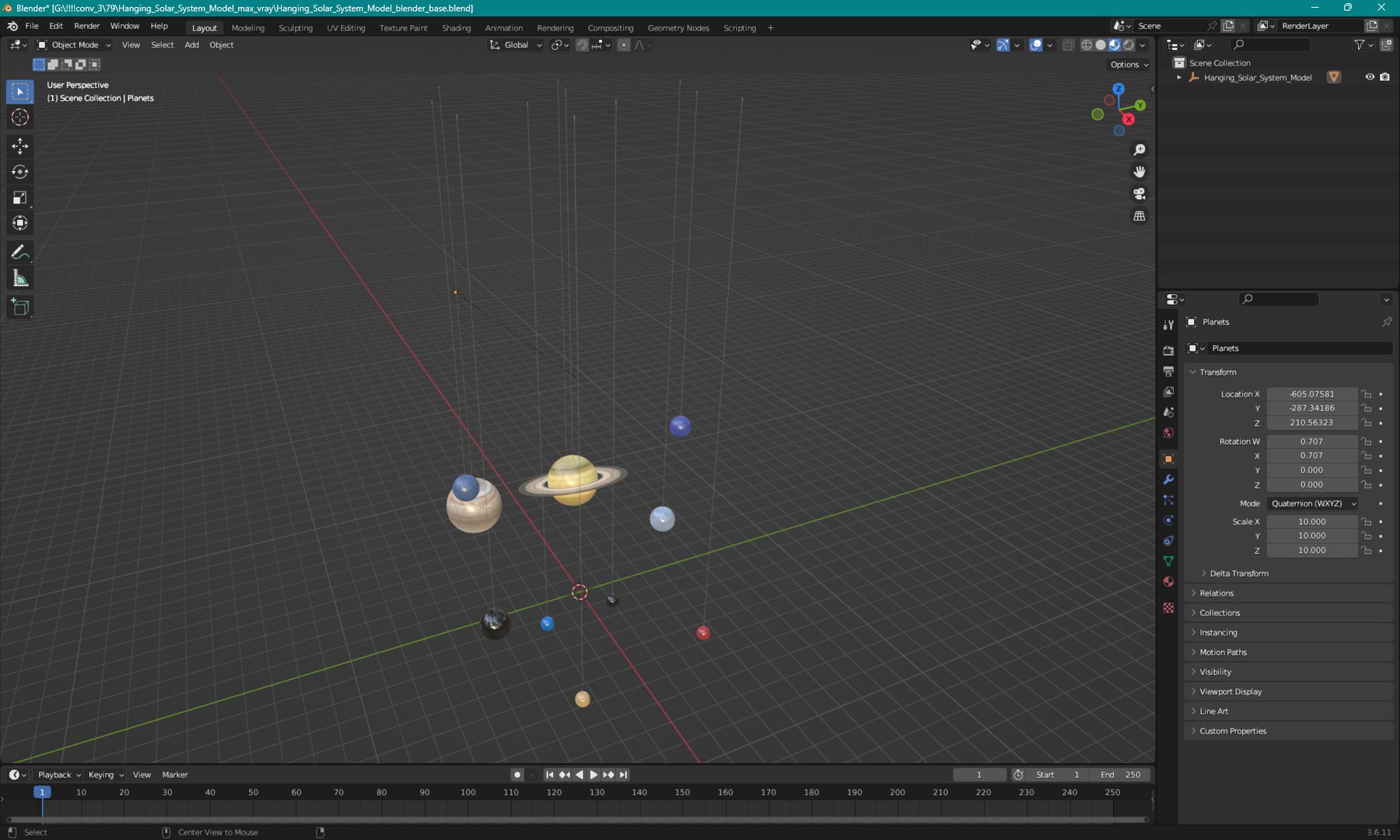 3D Hanging Solar System Model - TurboSquid 2330661