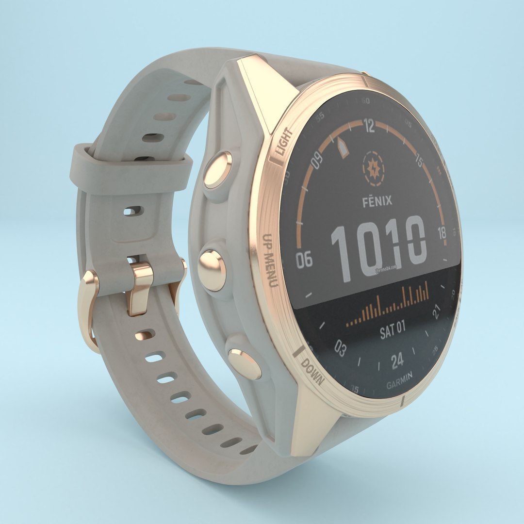 Garmin Fenix 7S Solar Rose Gold Sports Watch With Slate White Silicone ...