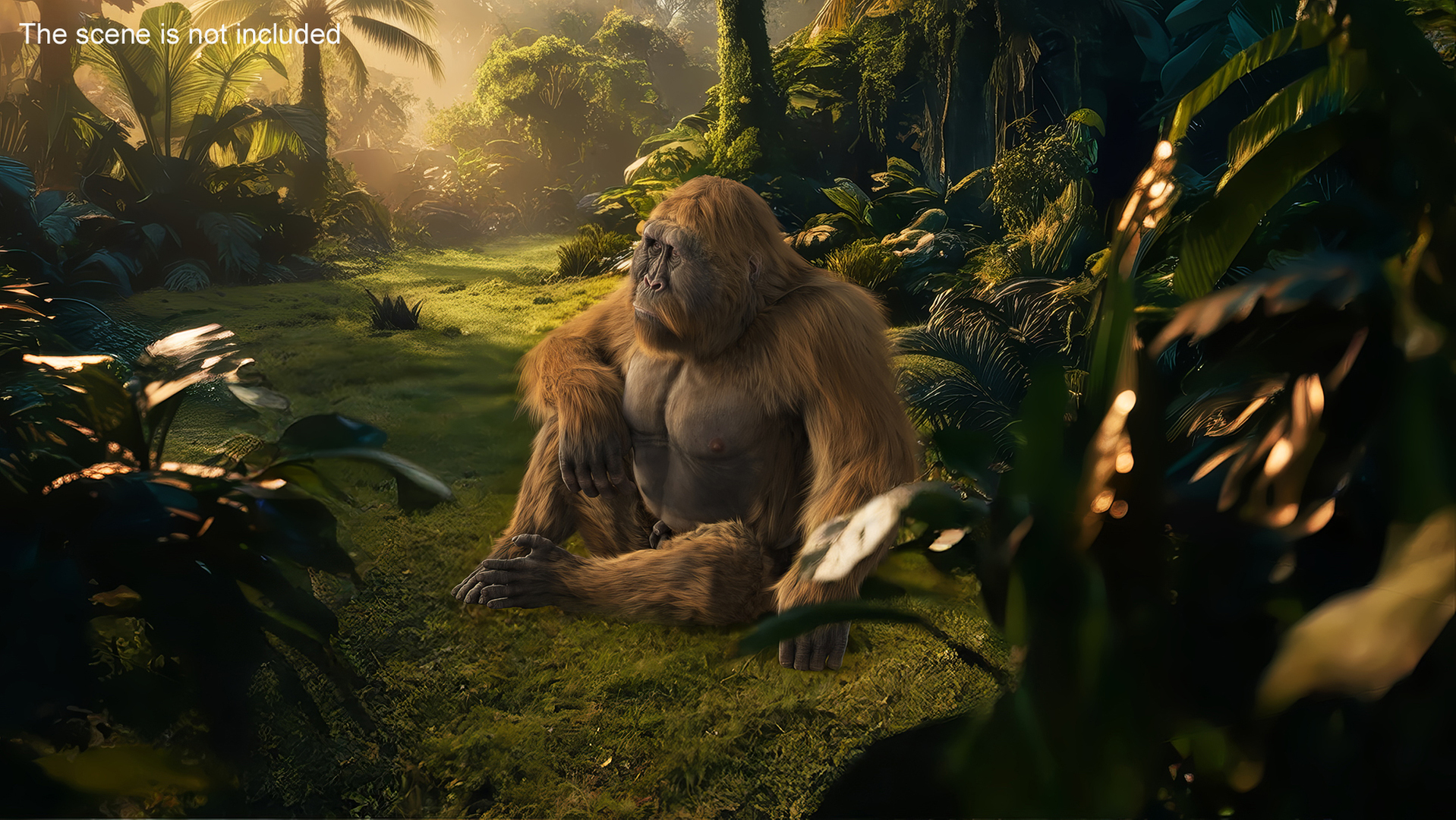 modelo 3d Gigantopithecus en pose sentada Piel - TurboSquid 2312393