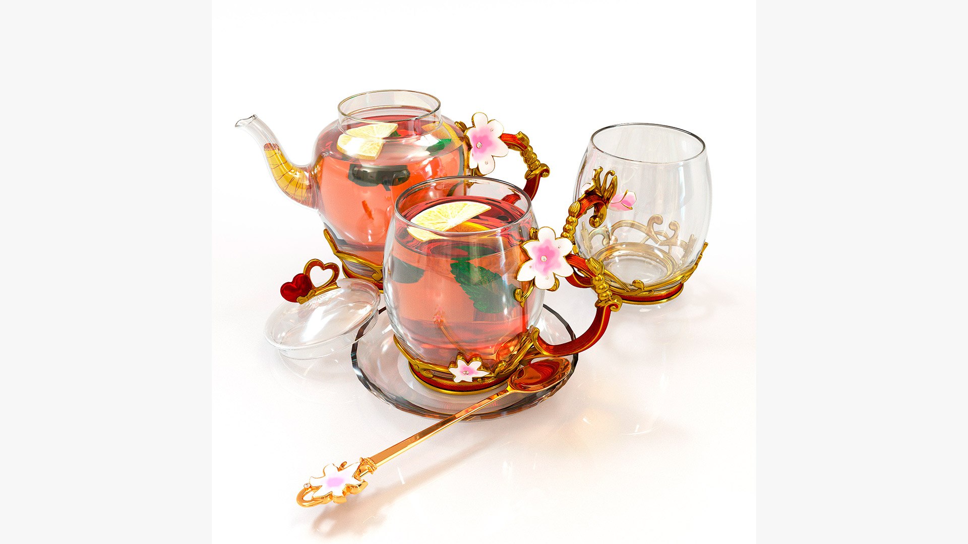 Handmade Tea Set Collection 3D Model - TurboSquid 1956082