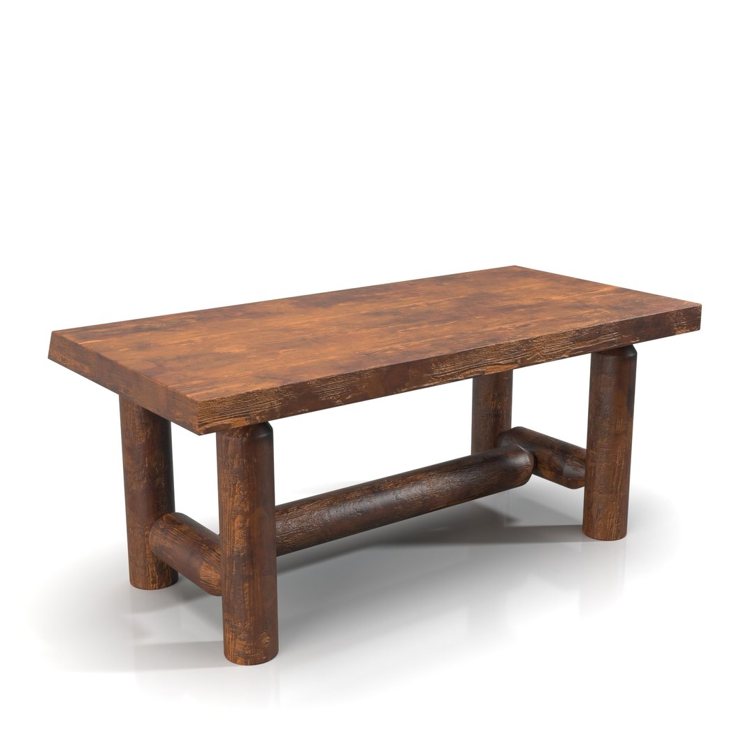 3D Model Live Edge Log Pine And Cedar Coffee Table PBR - TurboSquid 2209381