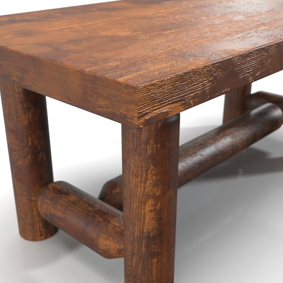 3D Model Live Edge Log Pine And Cedar Coffee Table PBR - TurboSquid 2209381