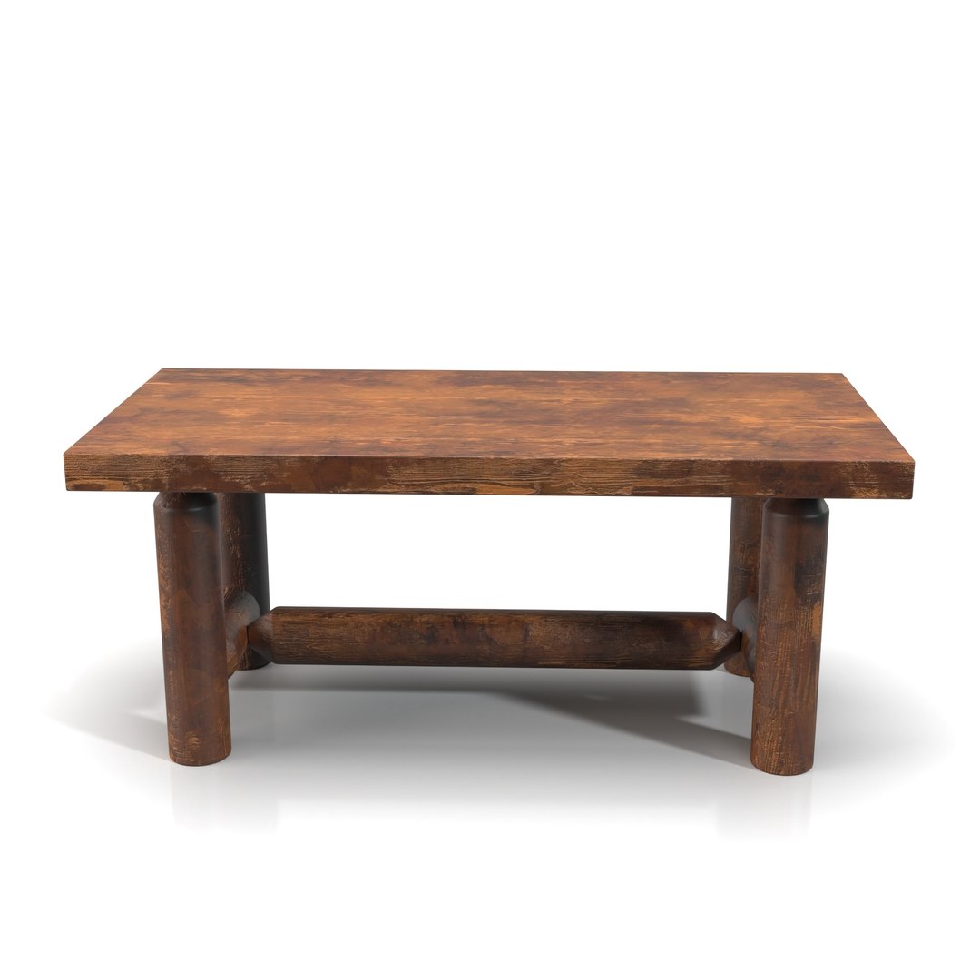 3D Model Live Edge Log Pine And Cedar Coffee Table PBR - TurboSquid 2209381