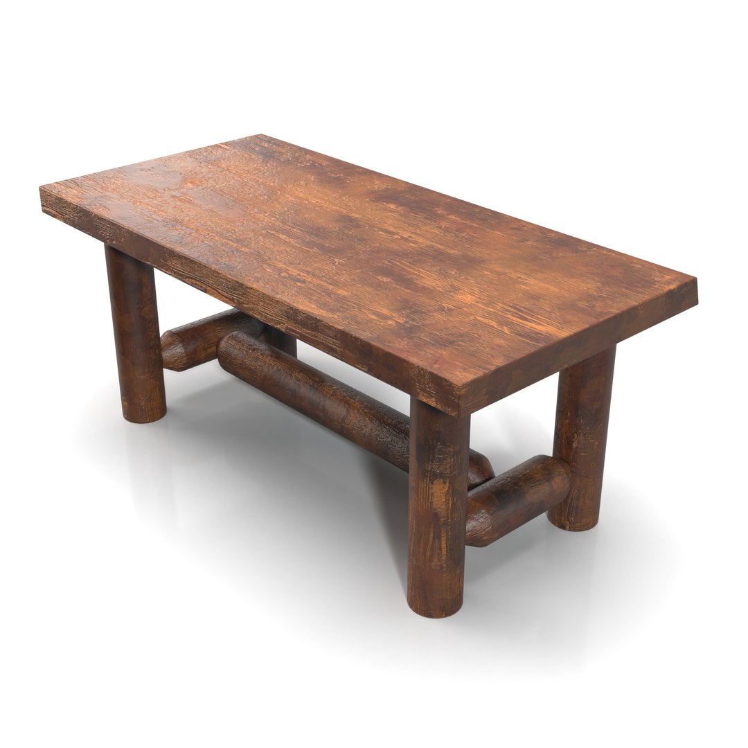 3D Model Live Edge Log Pine And Cedar Coffee Table PBR - TurboSquid 2209381