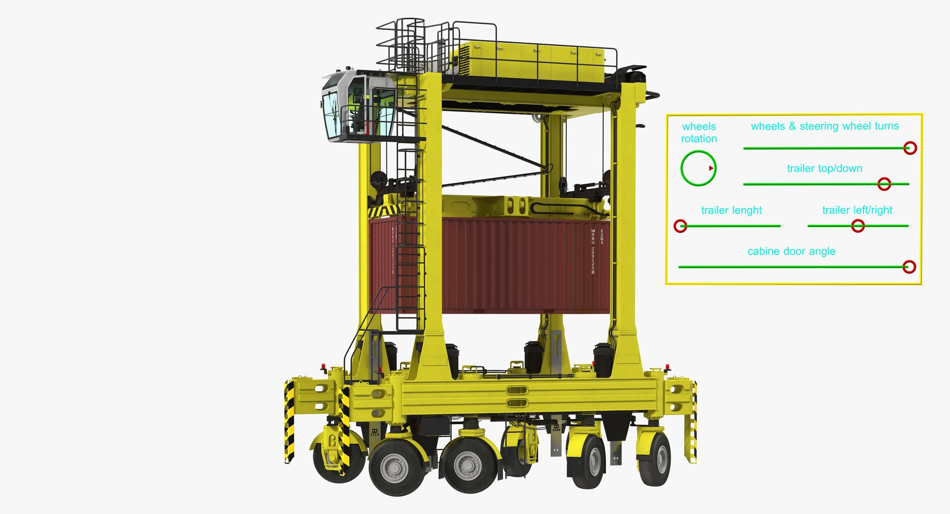 3D Straddle Carrier 20ft Iso Container Model - TurboSquid 1365110