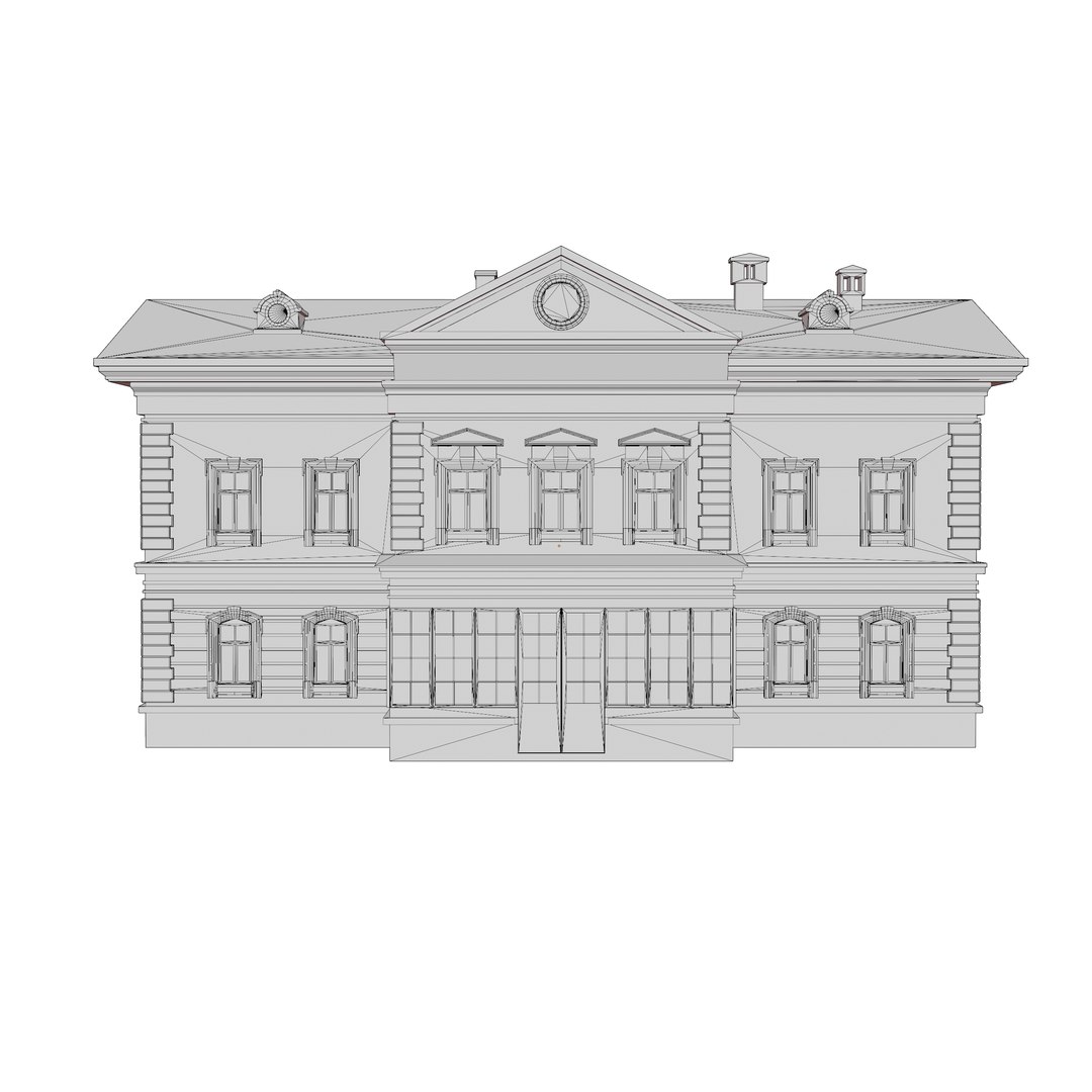 3D Classicism Mansion Residential Building Model - TurboSquid 2051775
