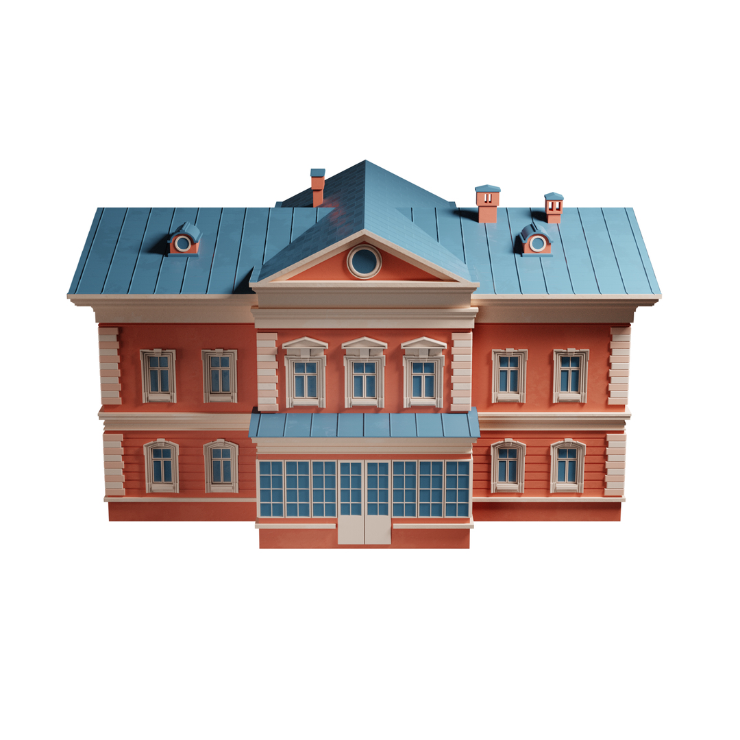 3D Classicism Mansion Residential Building Model - TurboSquid 2051775