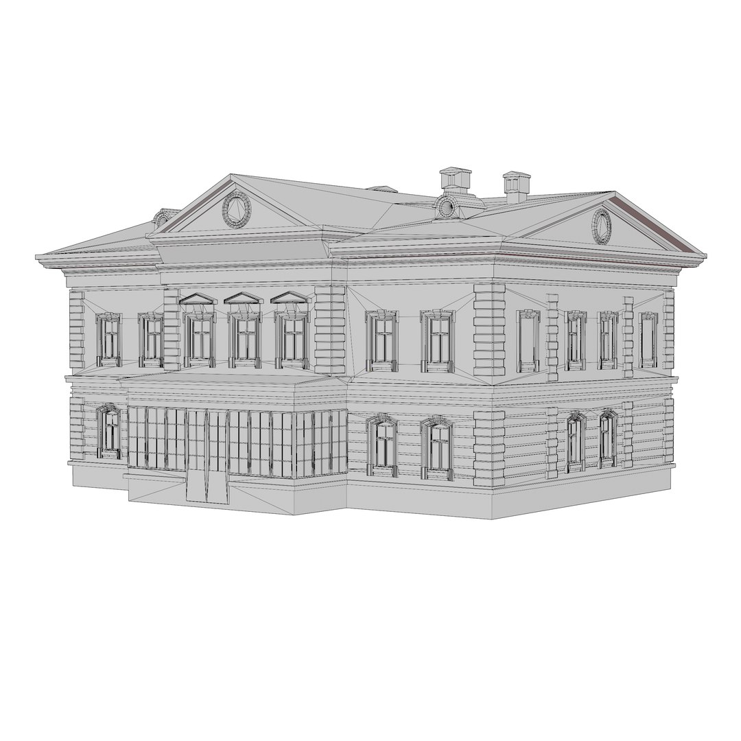 3D Classicism Mansion Residential Building Model - TurboSquid 2051775