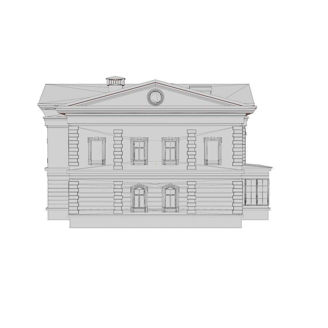 3D Classicism Mansion Residential Building Model - TurboSquid 2051775
