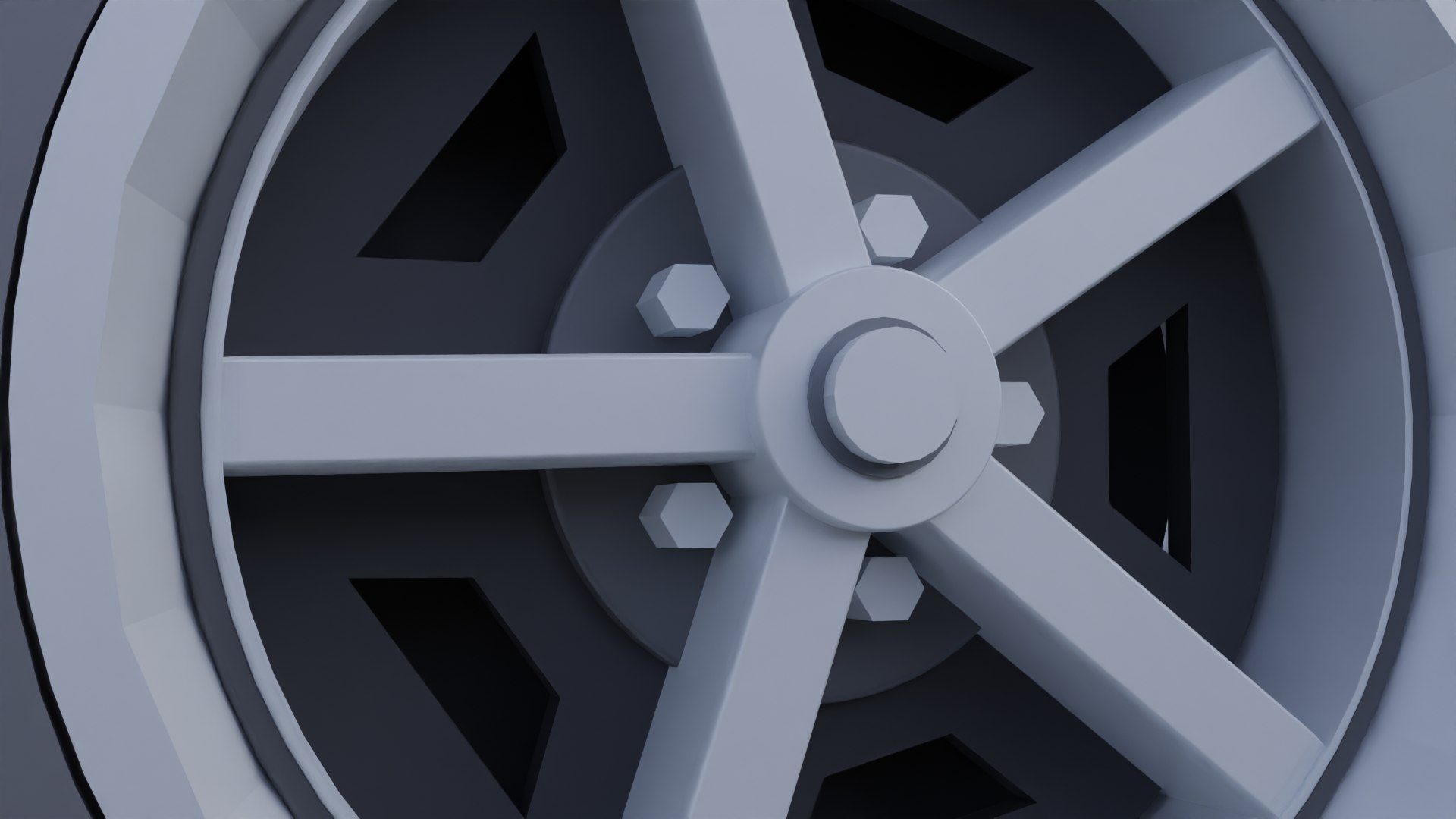 3D 5 Spoked Muscle Car Wheel - TurboSquid 2265210