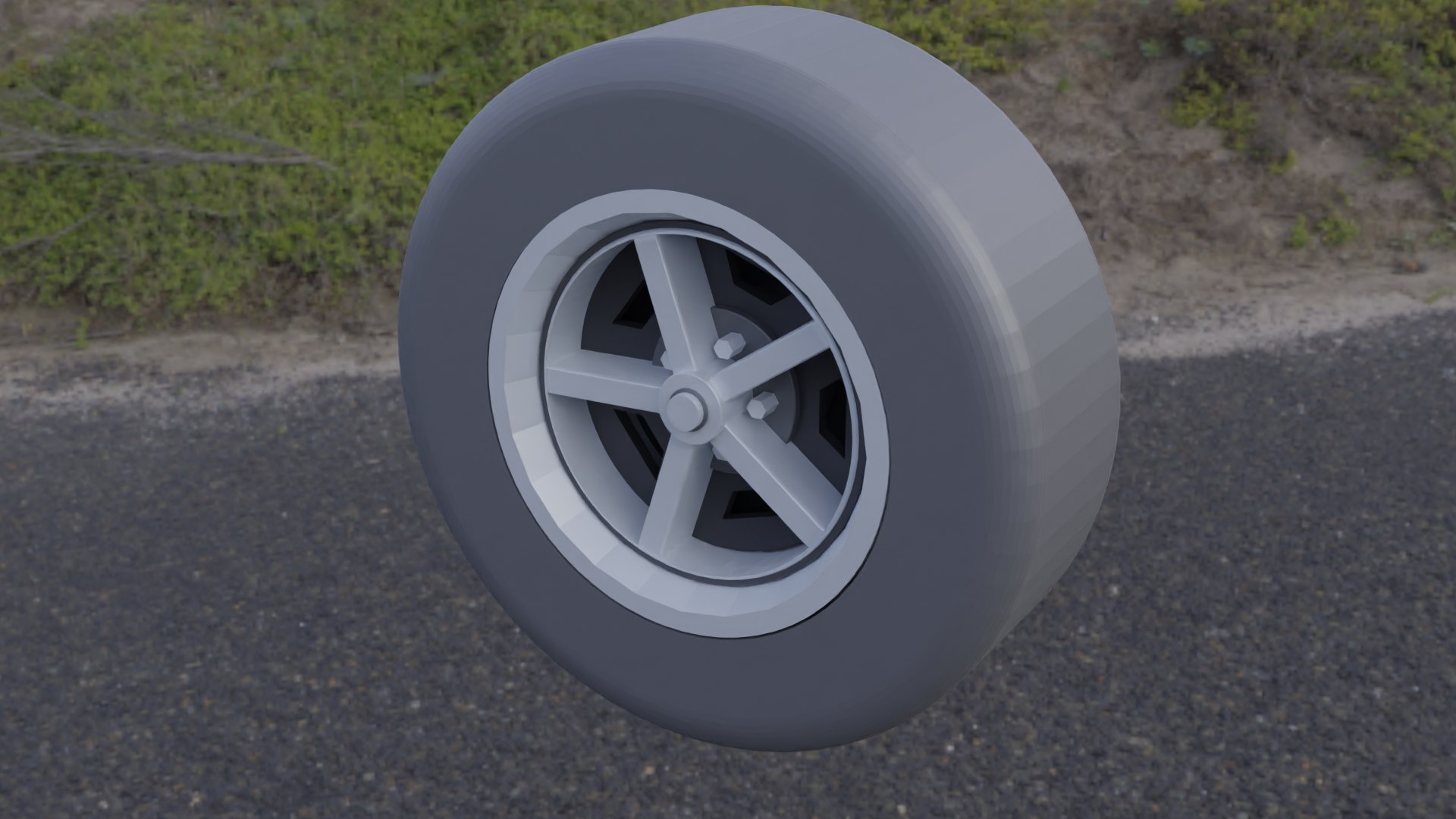 3D 5 Spoked Muscle Car Wheel - TurboSquid 2265210