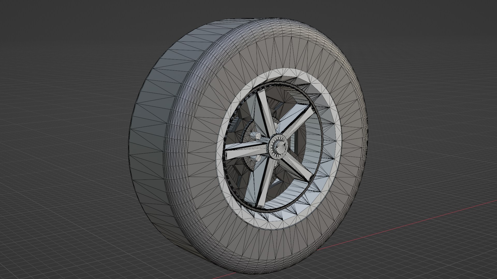 3D 5 Spoked Muscle Car Wheel - TurboSquid 2265210