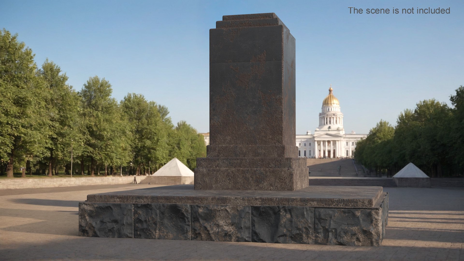 3D Monument Pedestal Destroyed Rusty In Dirt - TurboSquid 2436899