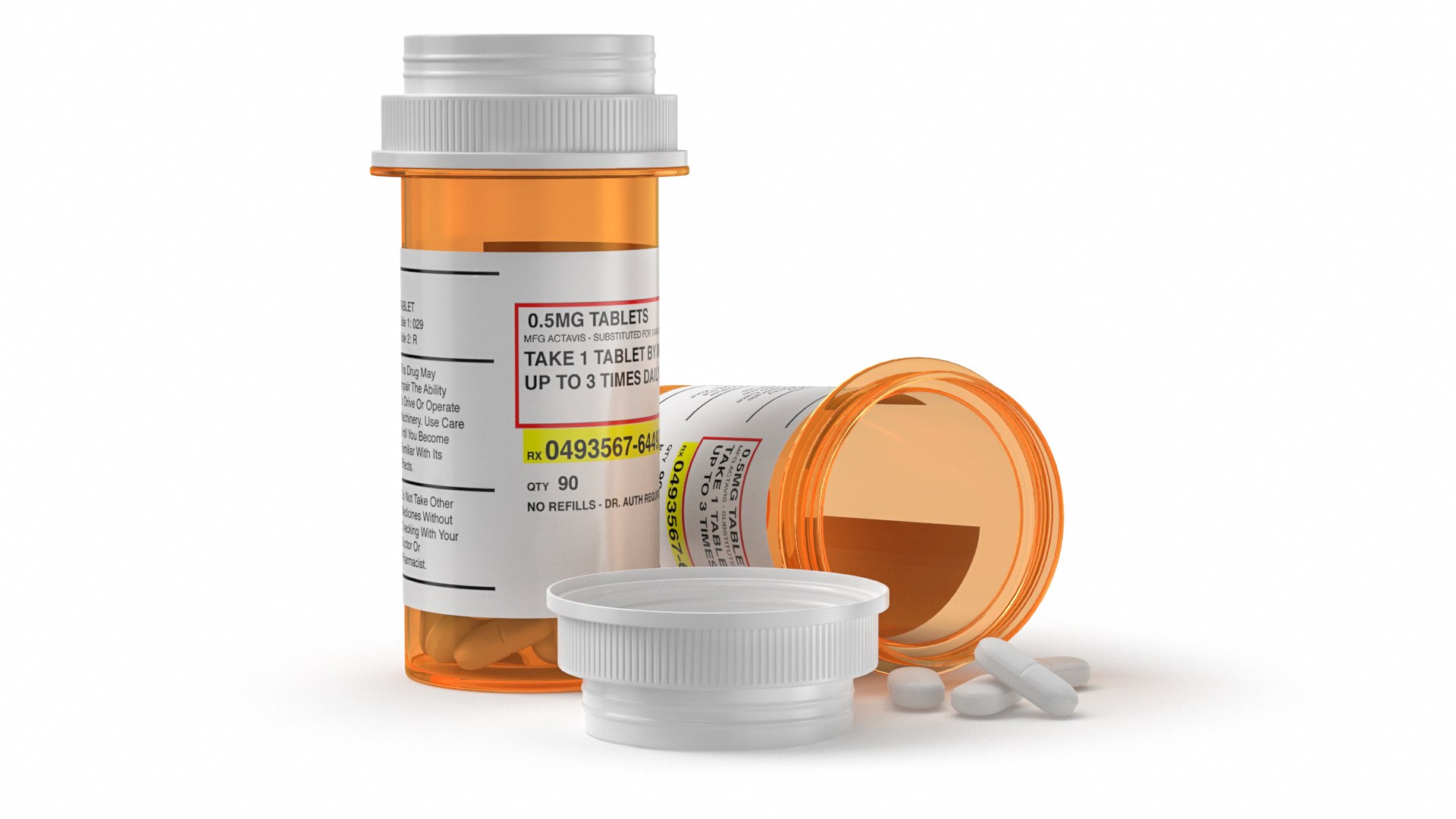 Pill Bottles Set 3D Model - TurboSquid 2166691