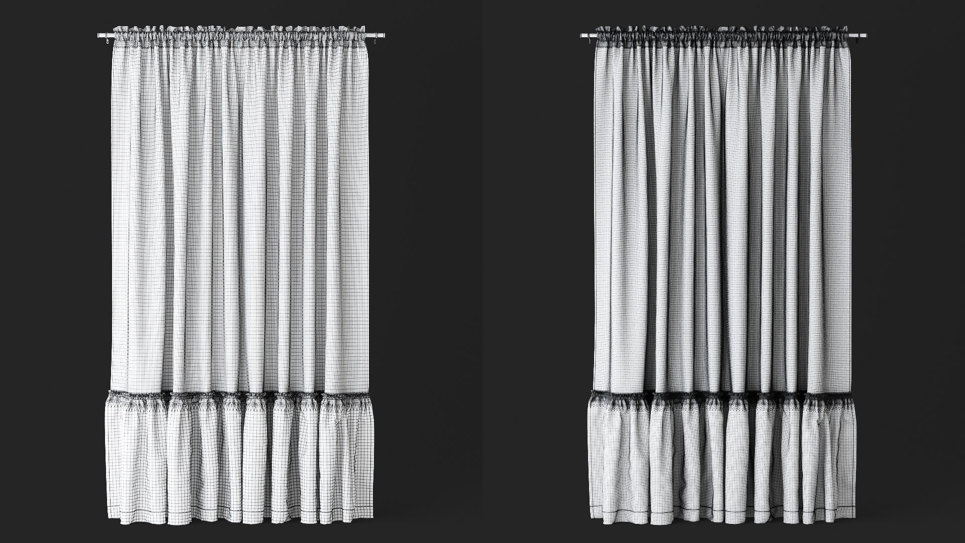 3D Cotton Curtain Window Model - TurboSquid 1713808