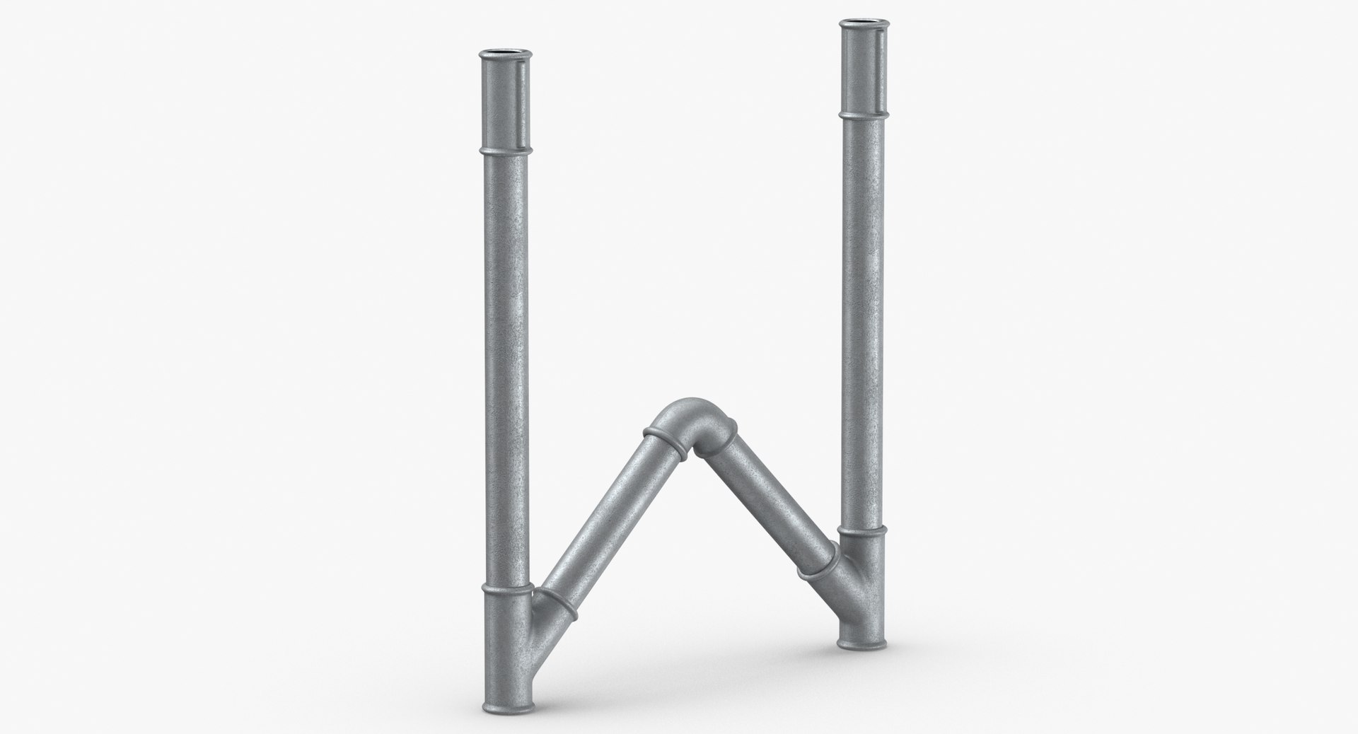 Galvanized steel pipe letter 3D model - TurboSquid 1440948