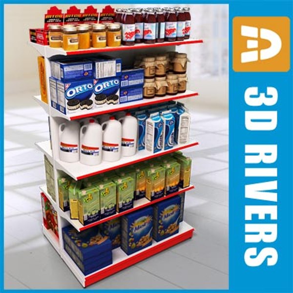 3ds shelving food display