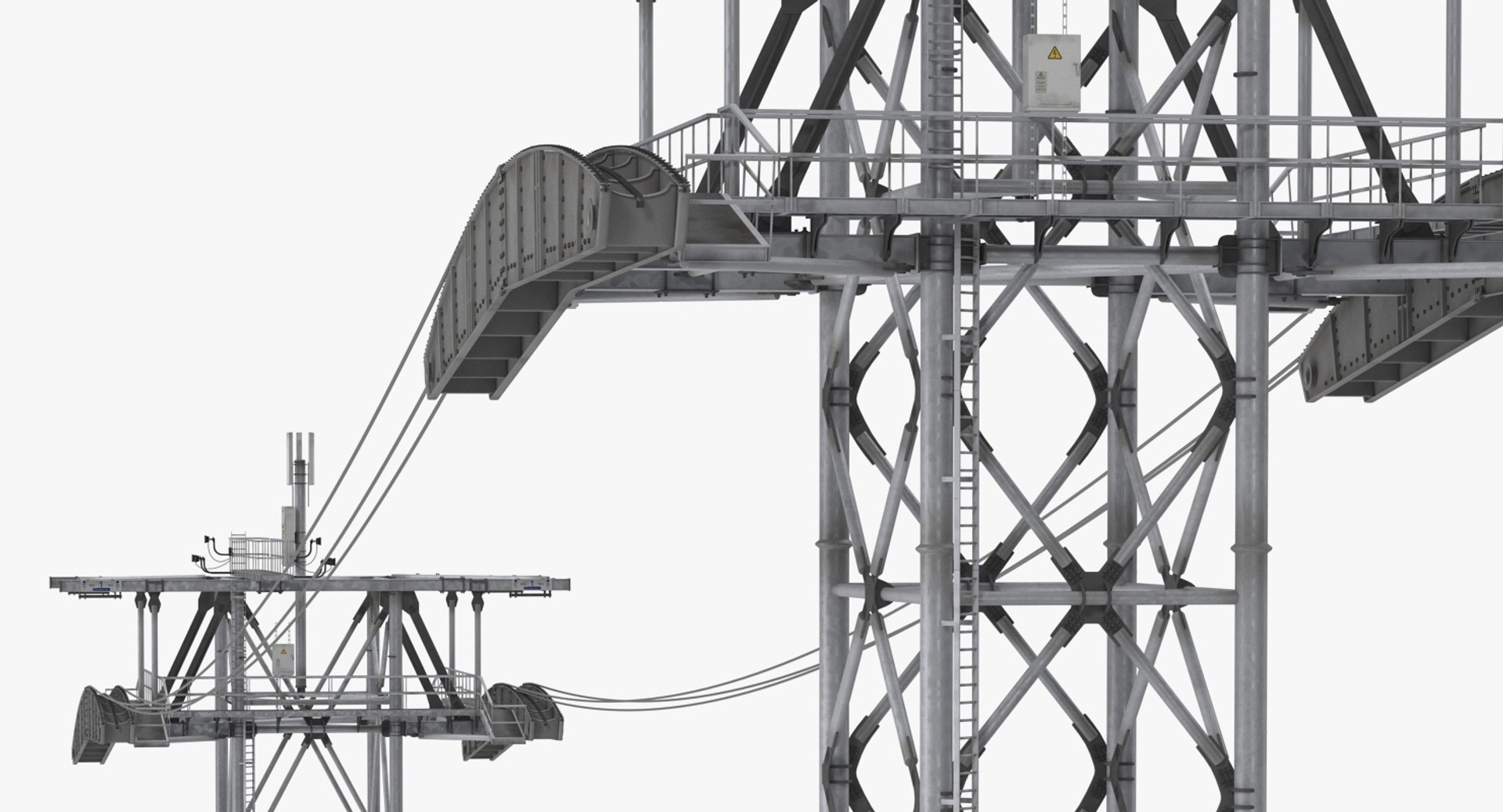Gondola Lift Towers Cables Model - TurboSquid 1311271